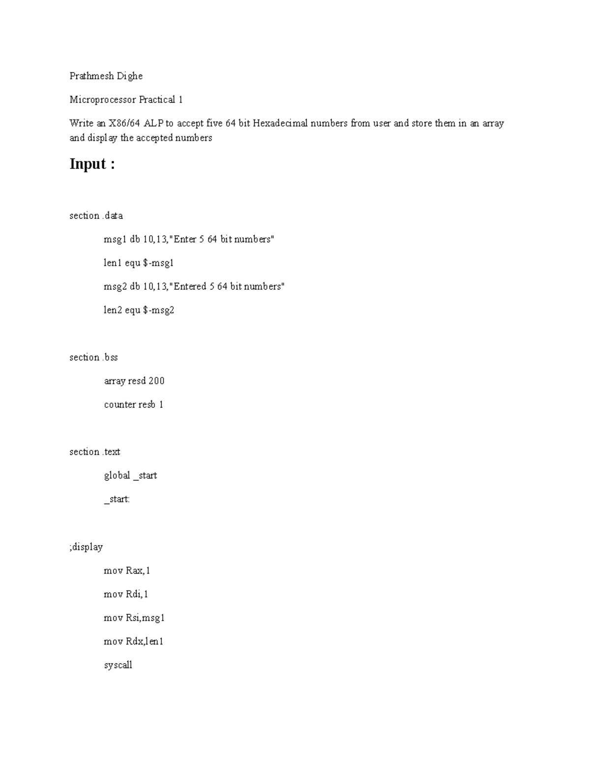 Microprocessor 1. prathmesh dighe - Prathmesh Dighe Microprocessor ...