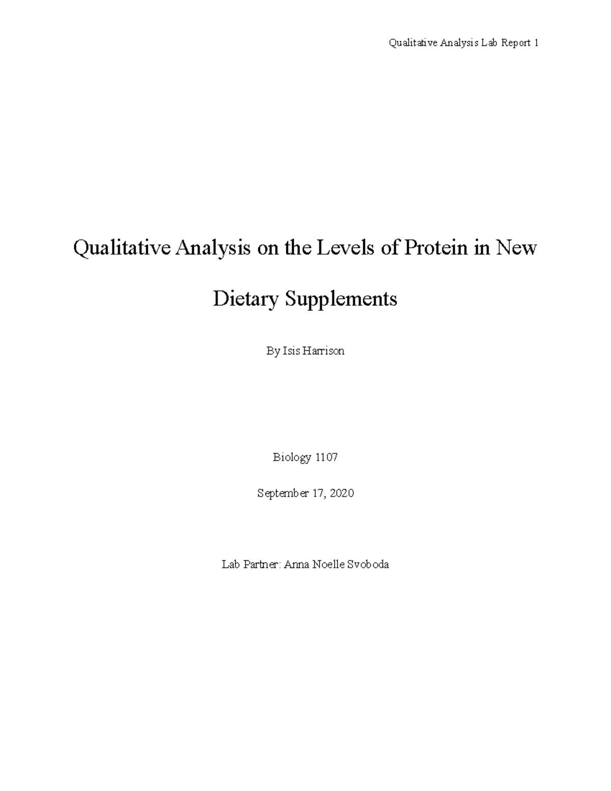 Qualitative Analysis Report - Qualitative Analysis on the Levels of ...