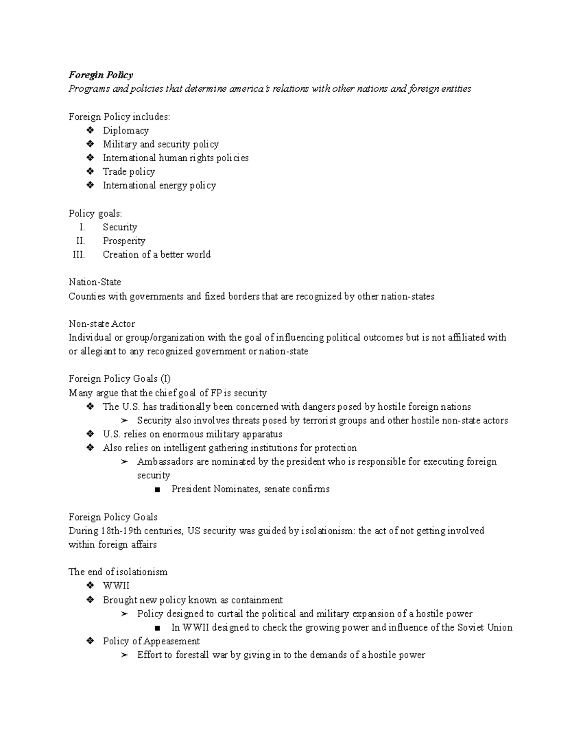 PSCI 2305 - 2 1 - Notes taken from lecture, Dr. McKay's class - Foregin ...