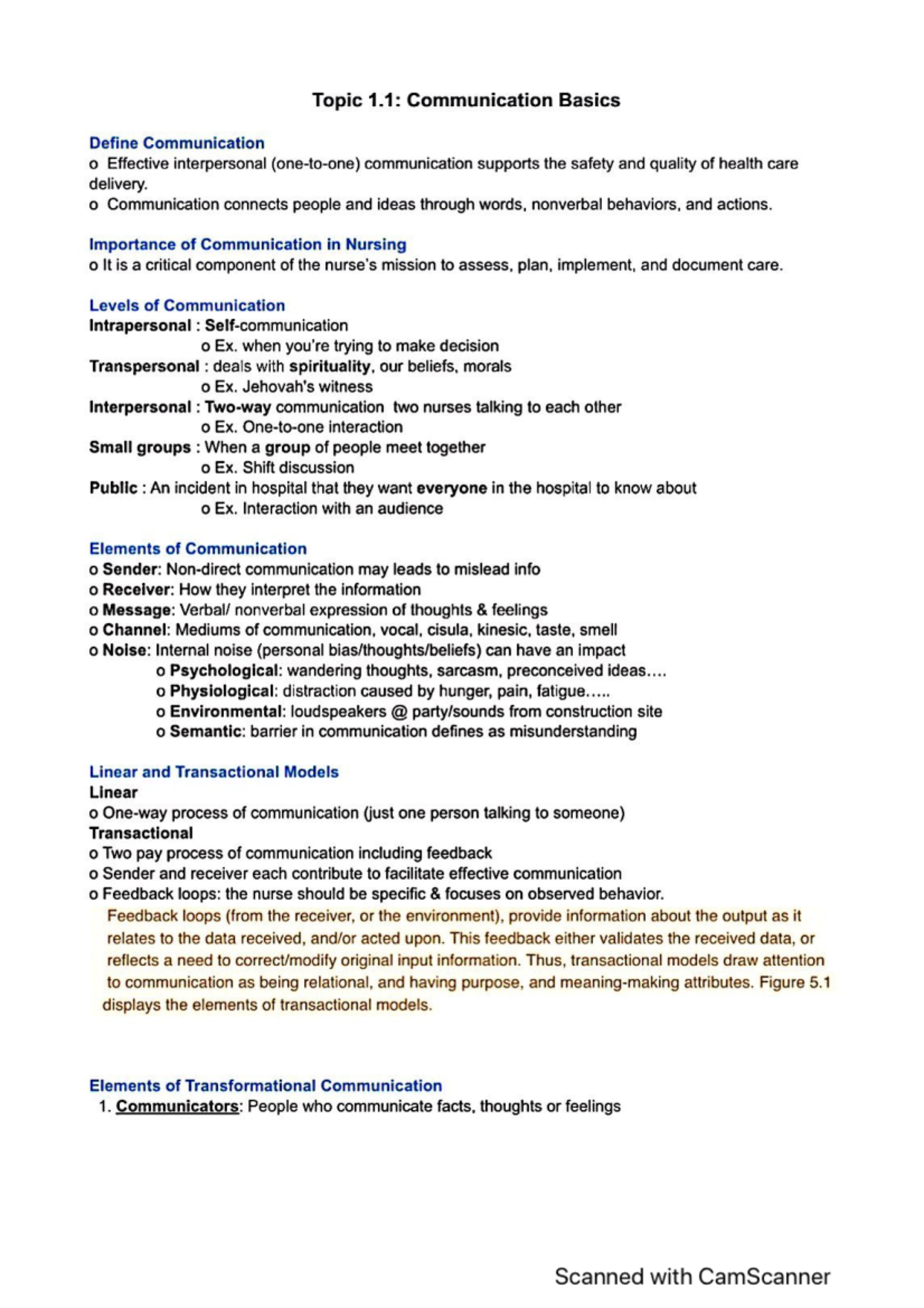 NCOM - Nursing Communication 1000 notes - NCOM 1000 - Studocu