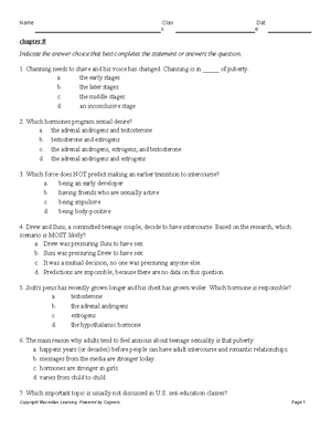 Chapter 9 - study guide - : s: e: chapter 9 Indicate the answer choice ...