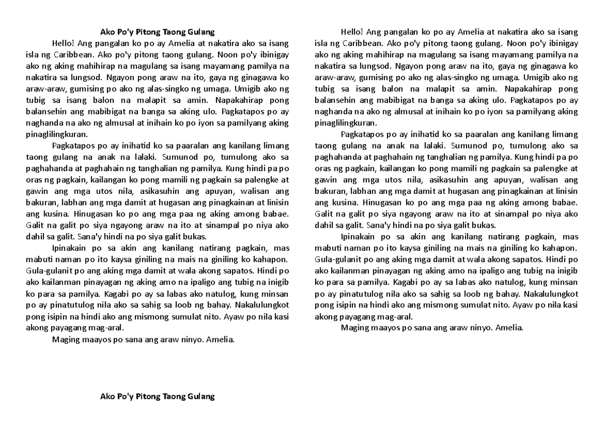 Ako Po'Y Pitong Taon - - Studocu