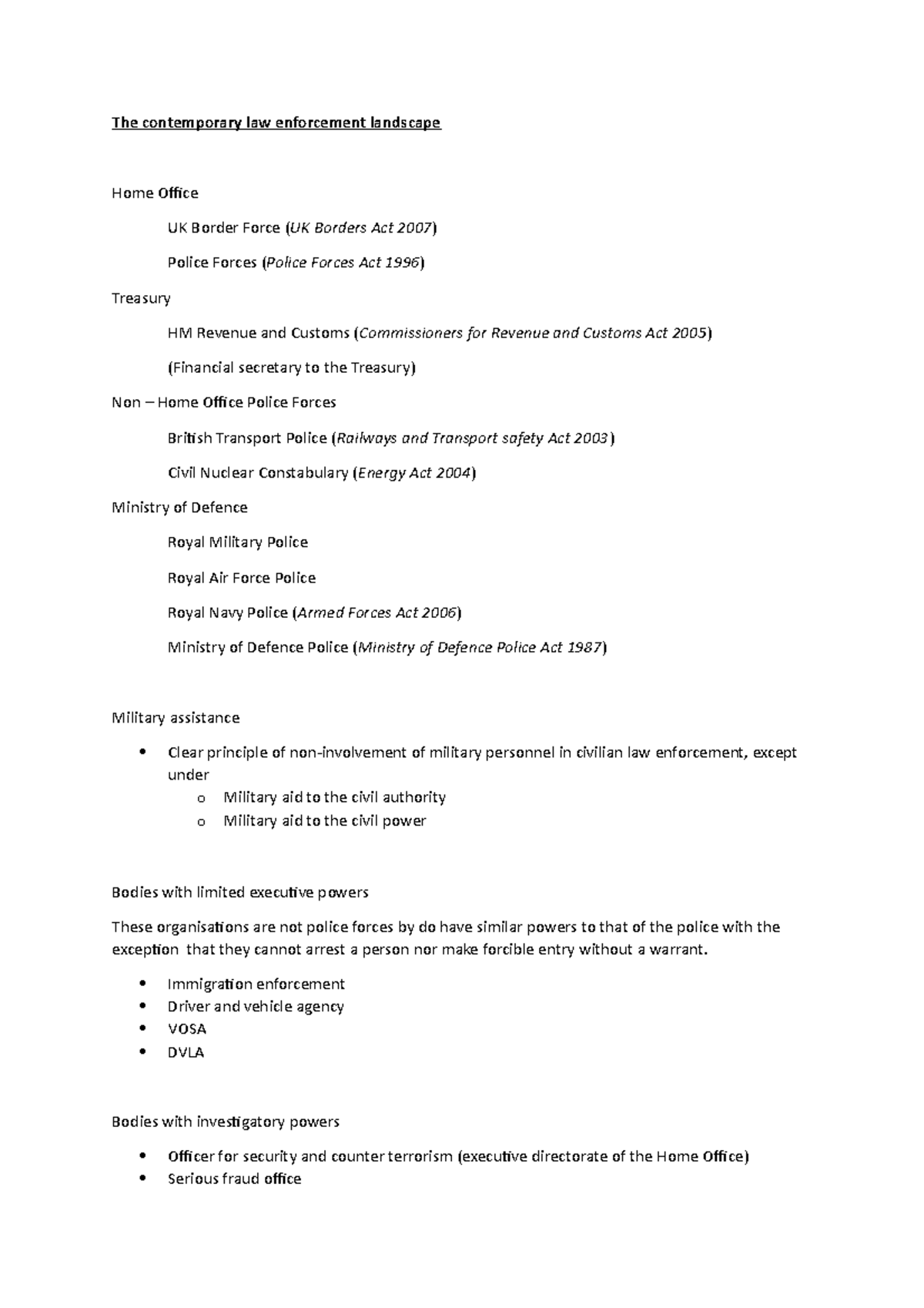 The contemporary law enforcement landscape - Immigration enforcement ...