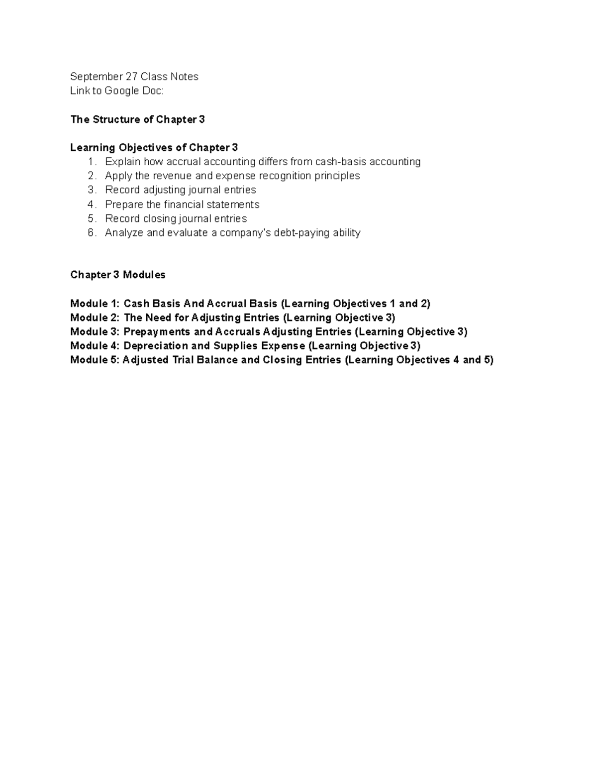September 27 Class Notes - September 27 Class Notes Link to Google Doc ...