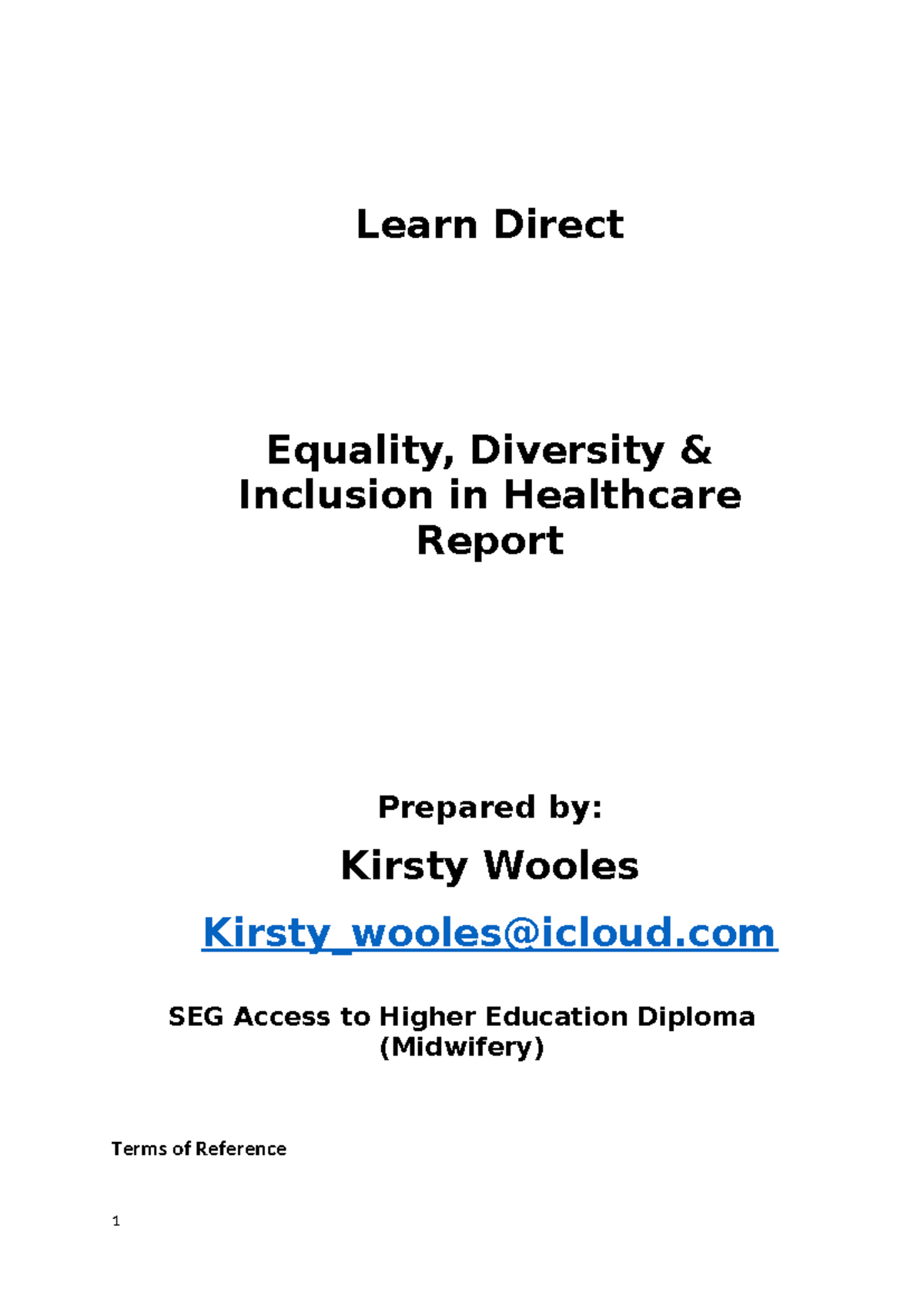 Academic Report - Passed this with a Distinction - Learn Direct ...