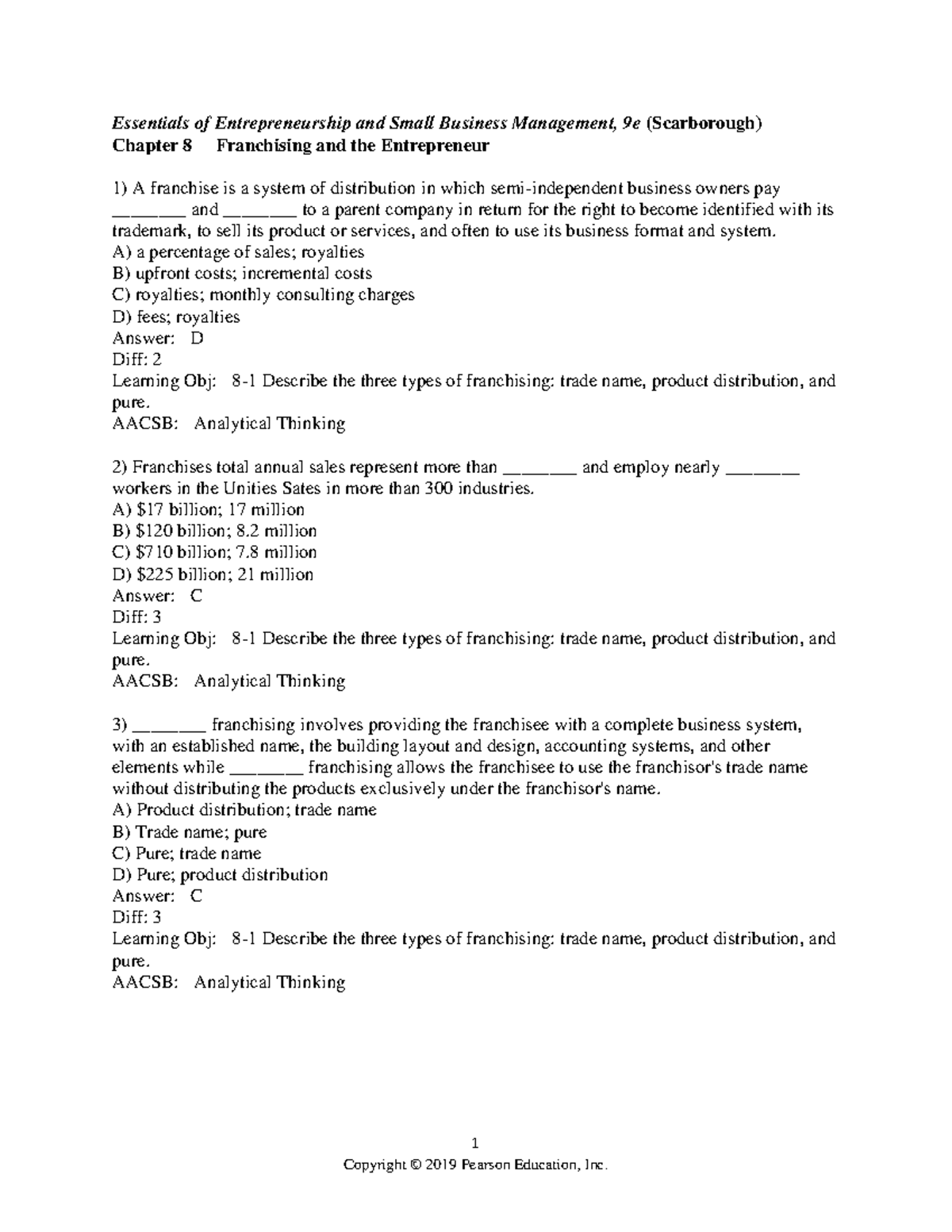 Scarborough esbm9z tb 08 - 1 Essentials of Entrepreneurship and Small ...