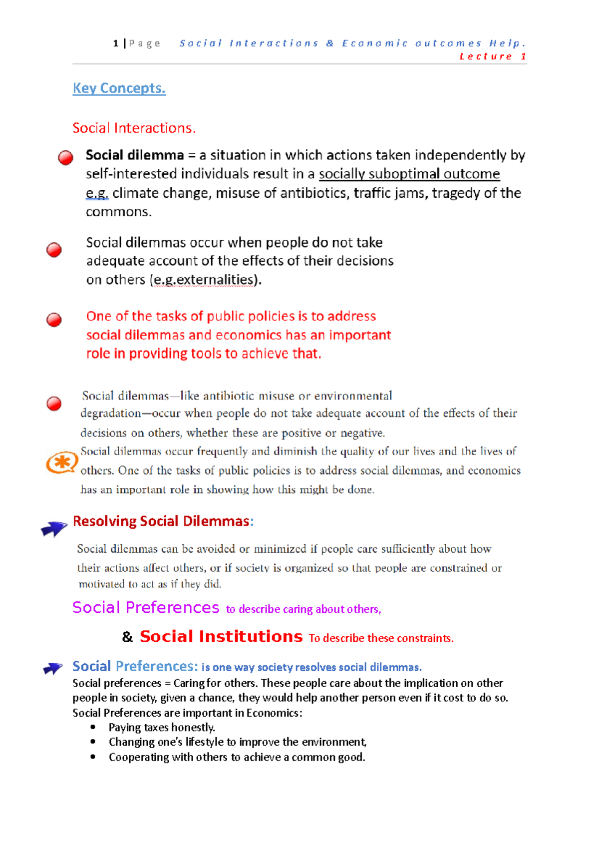 Key Concepts - help - 1 | P a g e S o c i a l I n t e r a c t i o n s ...