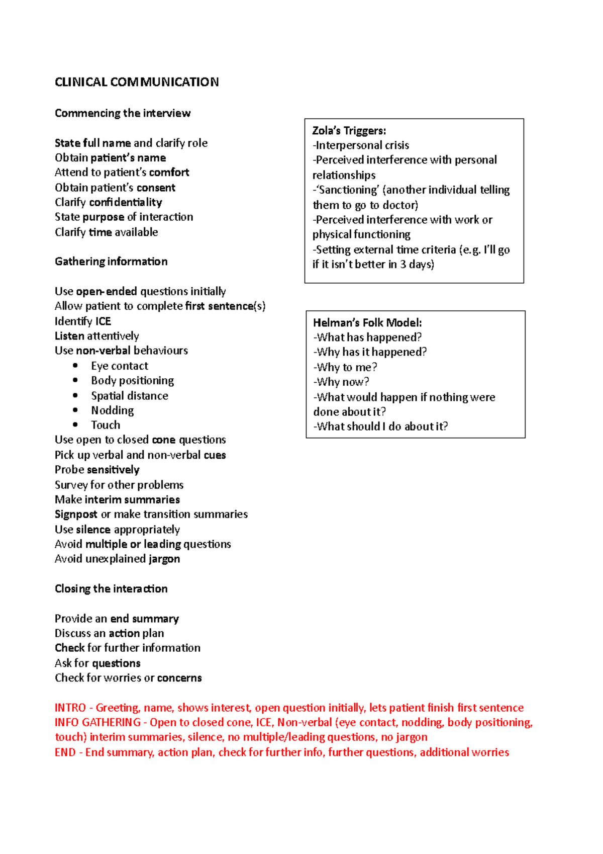 Clinical Communication Basics - CLINICAL COMMUNICATION Commencing the ...