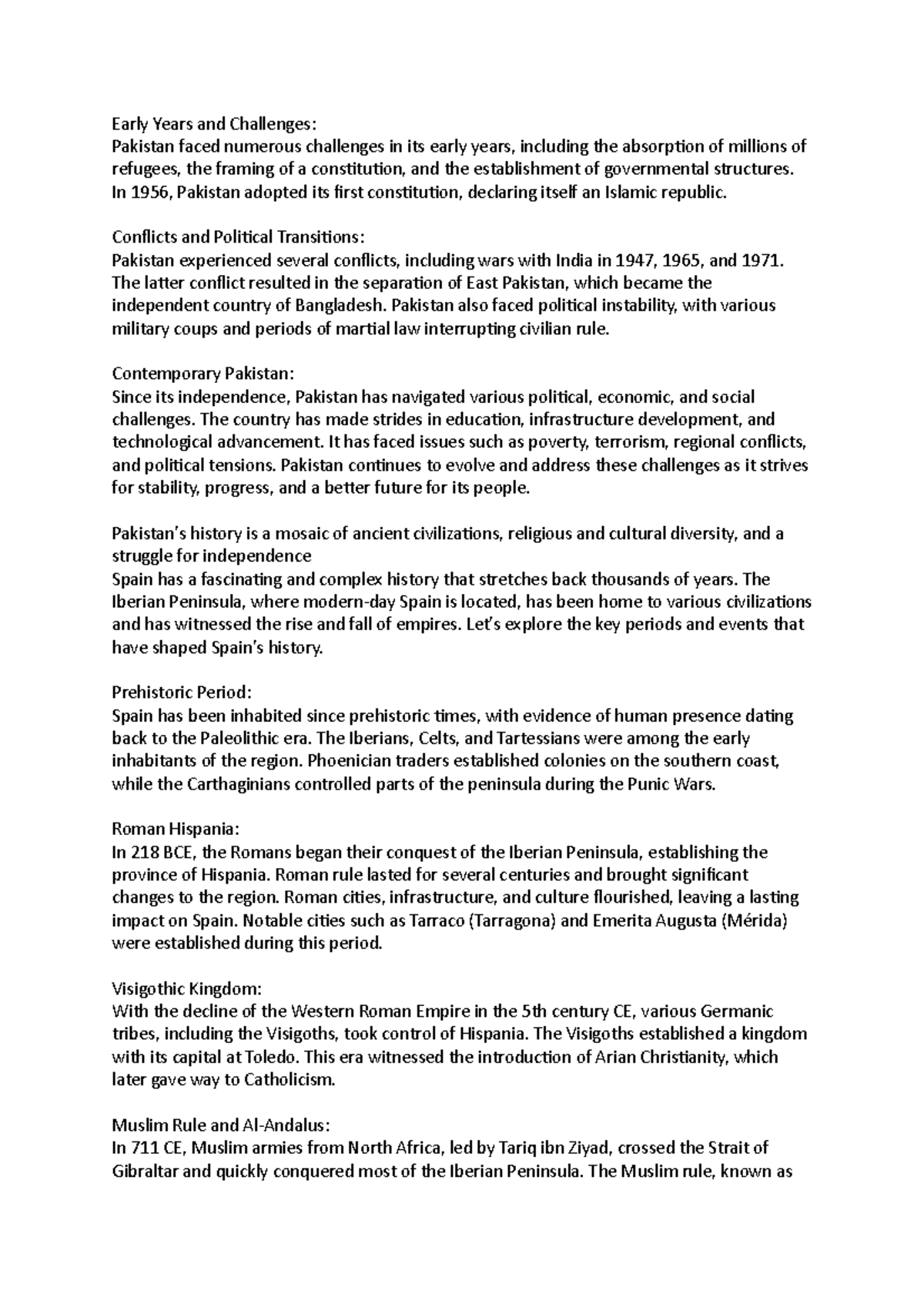 Pp2 - detailed history of countries. - Early Years and Challenges ...