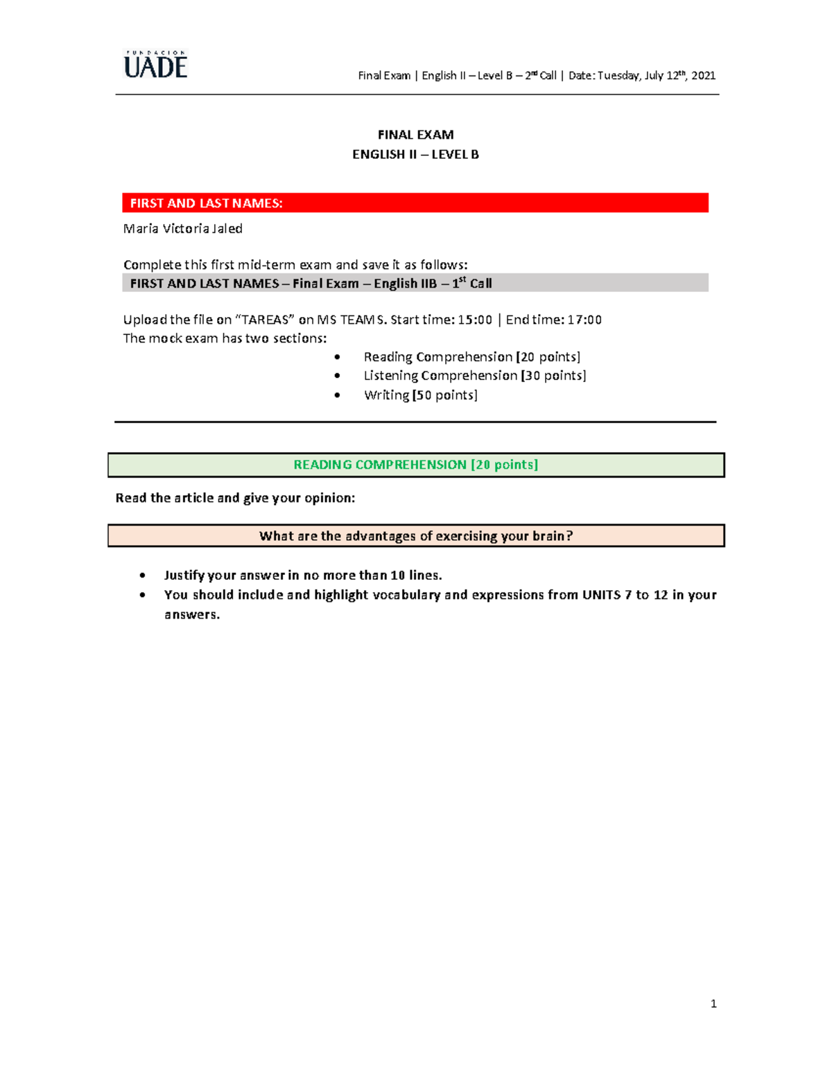 Maria Victoria Jaled - Final Exam 2nd call - English IIB - 13072021 ...