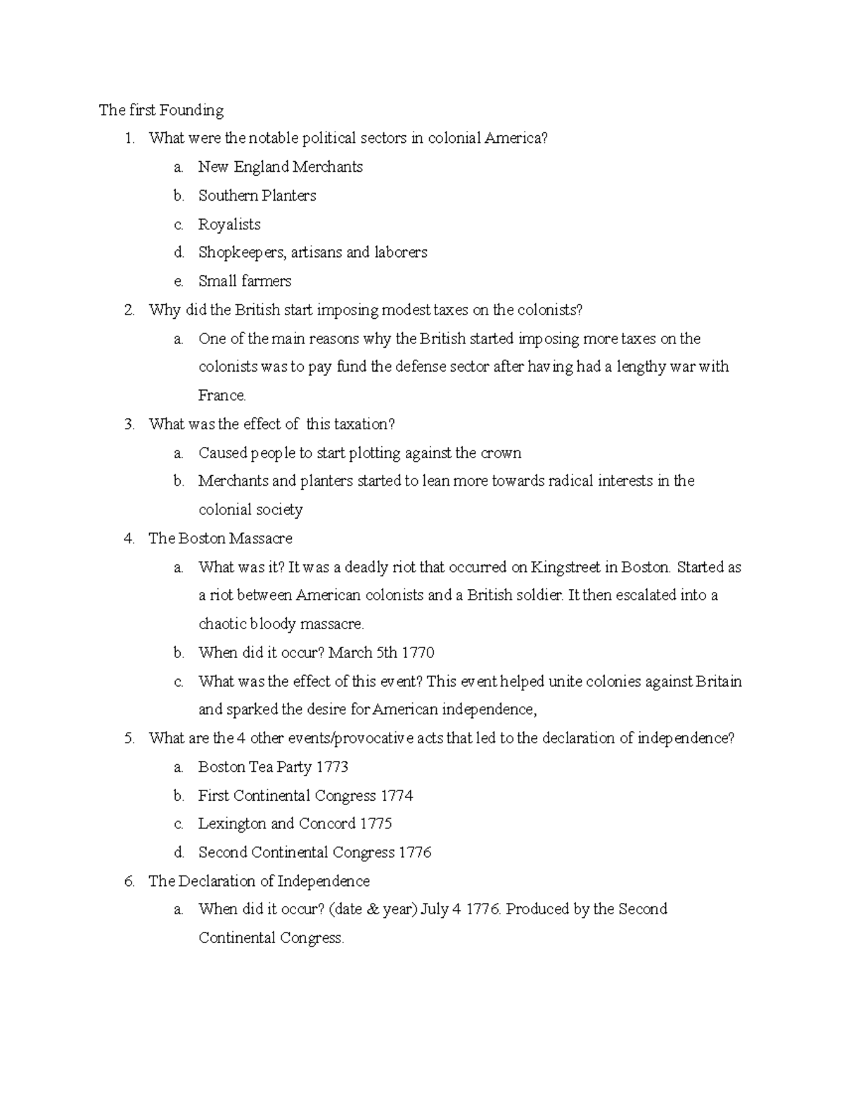 Founding Fathers AND THE Constitution Review - The first Founding 1 ...