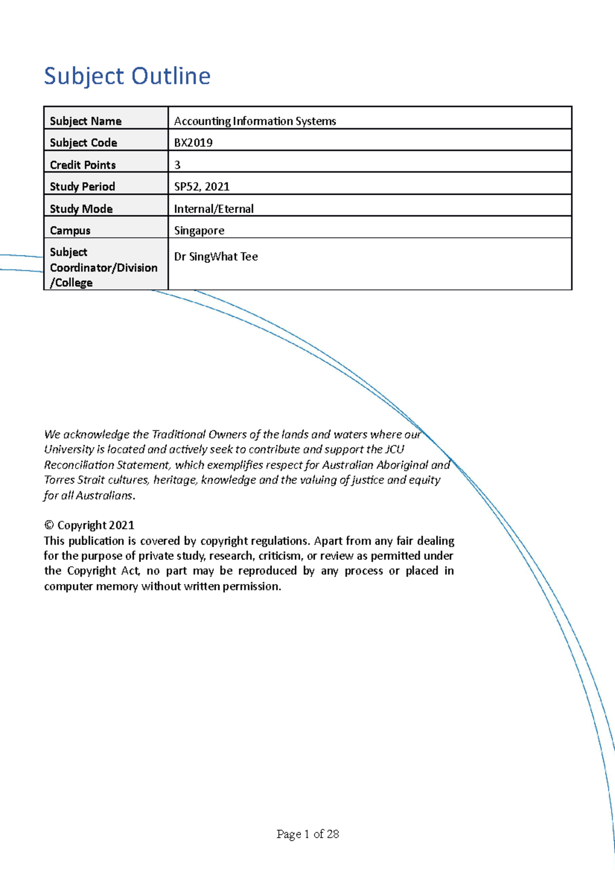 BX2019 SP52 2021-Subject-Outline Final - Subject Outline Subject Name ...