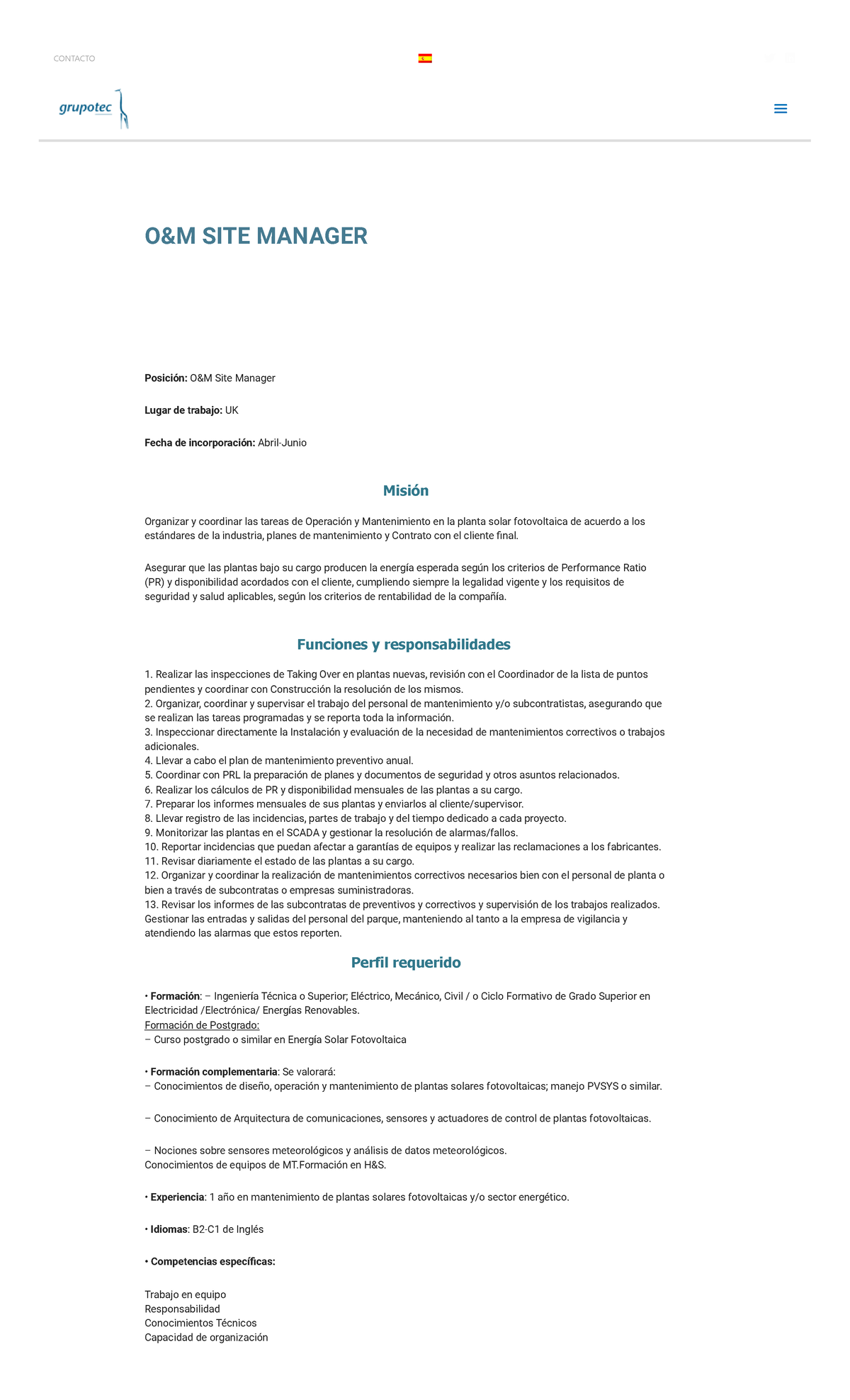Operación y Mantenimiento SITE Manager - Grupotec - O&M SITE MANAGER ...