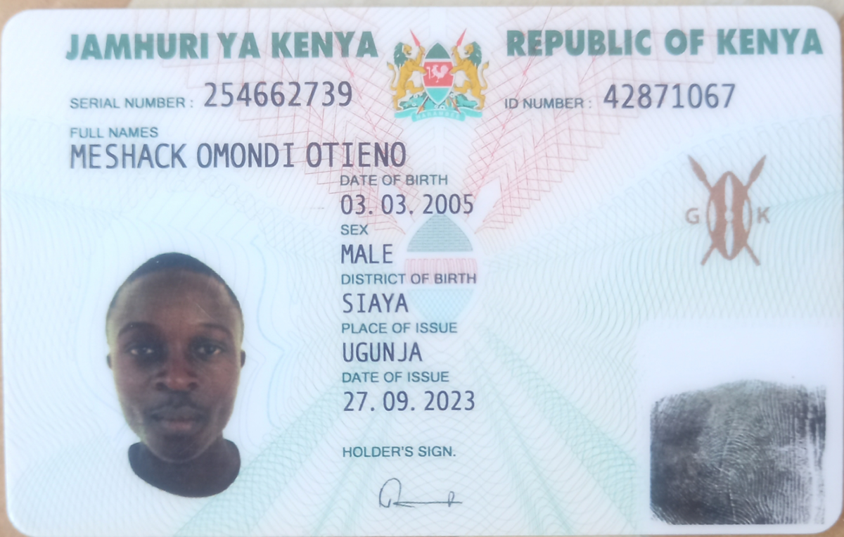 Meshack Omondi Otieno KSU8 - Laboratory science and technology - JAMHURI YA KENYA REPUBLIC OF ...