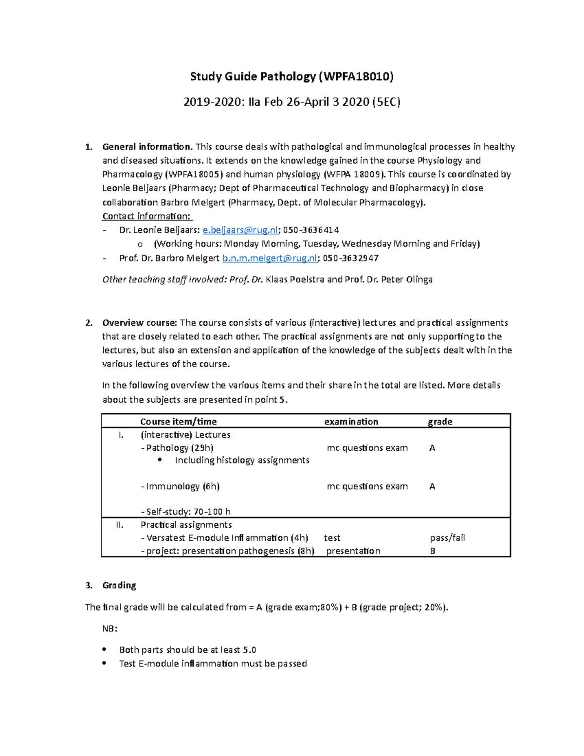 Study Guide Pathology 2020 - Study Guide Pathology (WPFA18010) 2019 ...