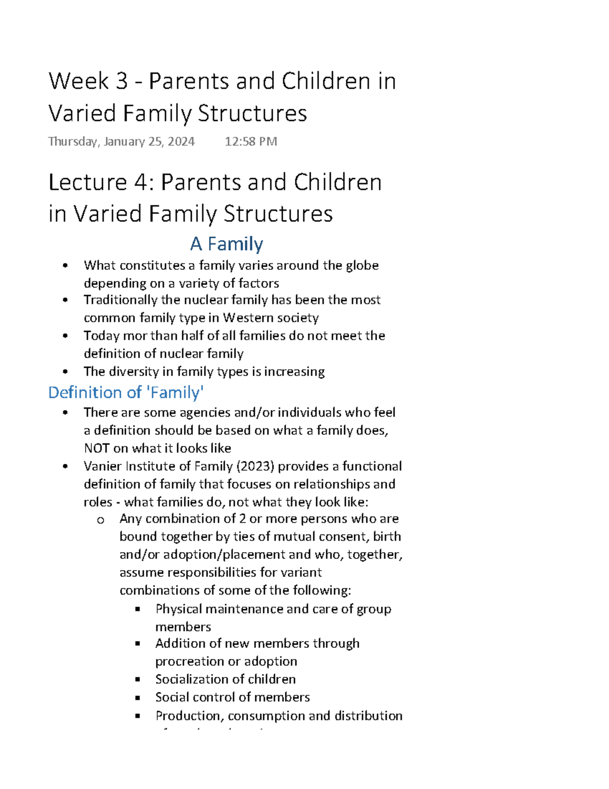 Week 3 - Parents and Children in Varied Family Structures - Lecture 4 ...