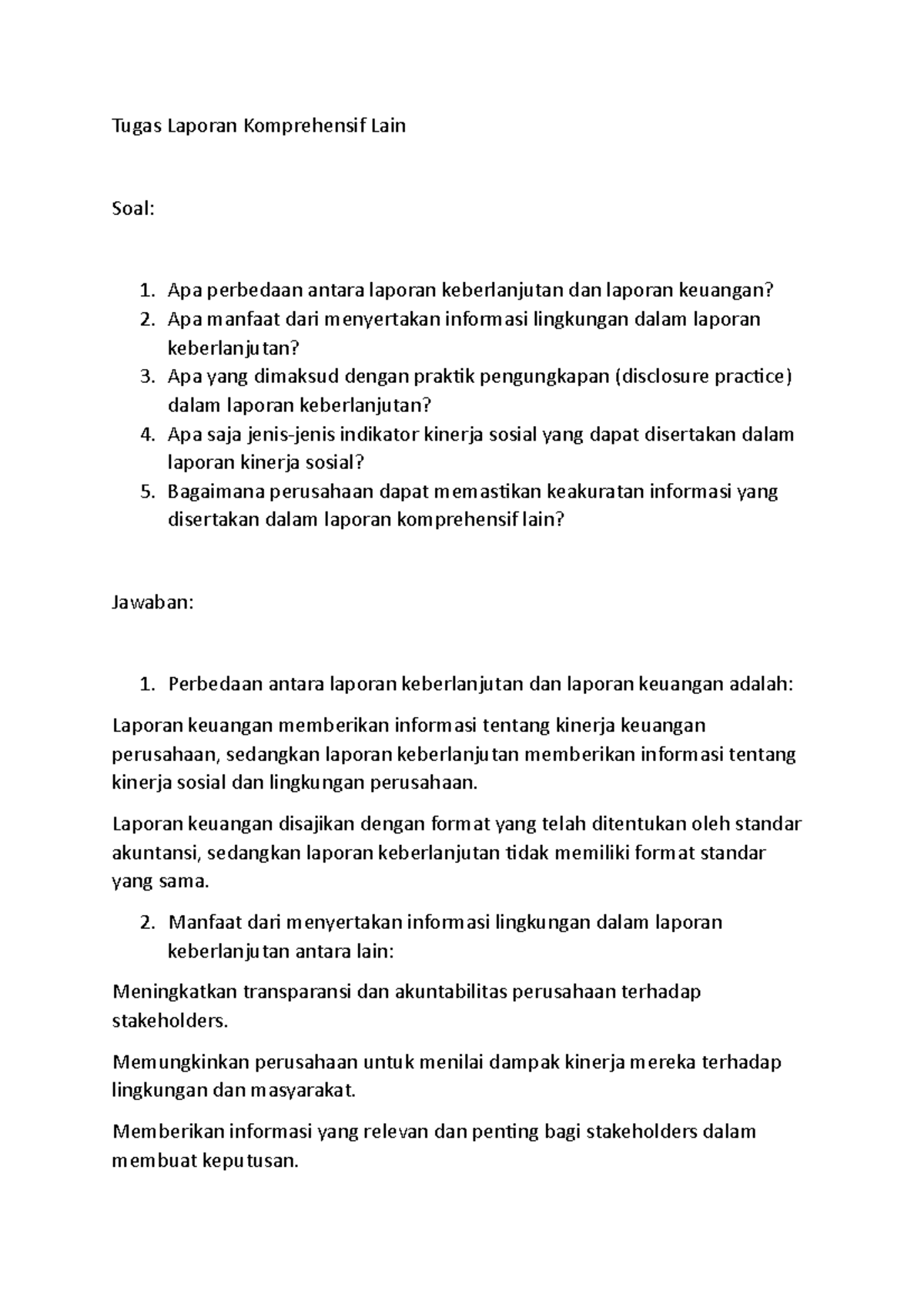 Tugas Laporan Komprehensif Lain 1 - Tugas Laporan Komprehensif Lain ...