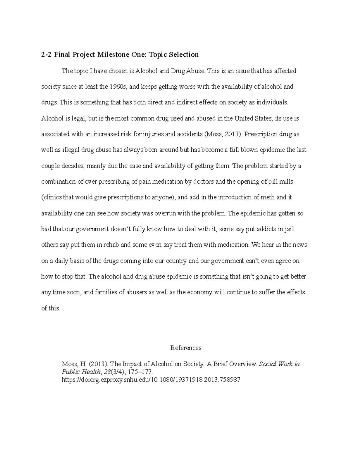 2-2 Final Project Milestone One Topic Selection - This is an issue that ...