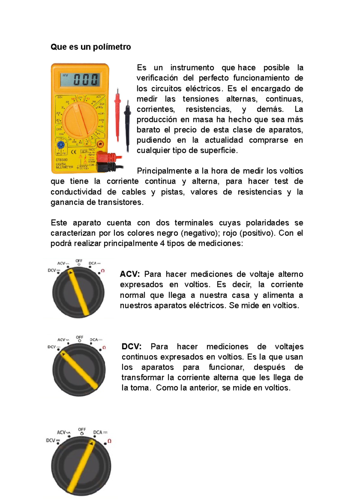 Que es un polímetro - Que es un polímetro Es un instrumento que hace posible la verificación del ...