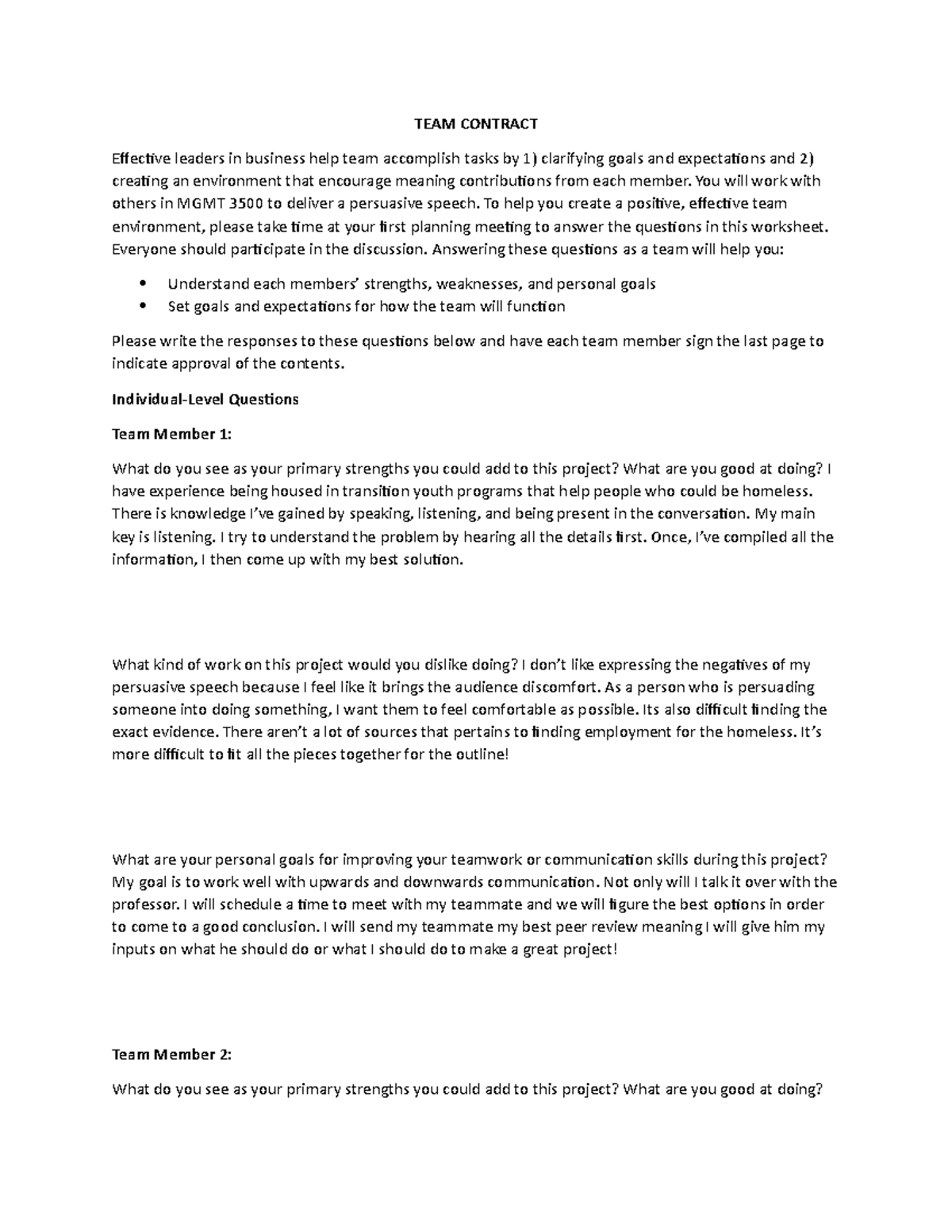 Team Contract N a TEAM CONTRACT Effective Leaders In Business Help team-contract-n-a-team-contract-effective-leaders-in-business-help