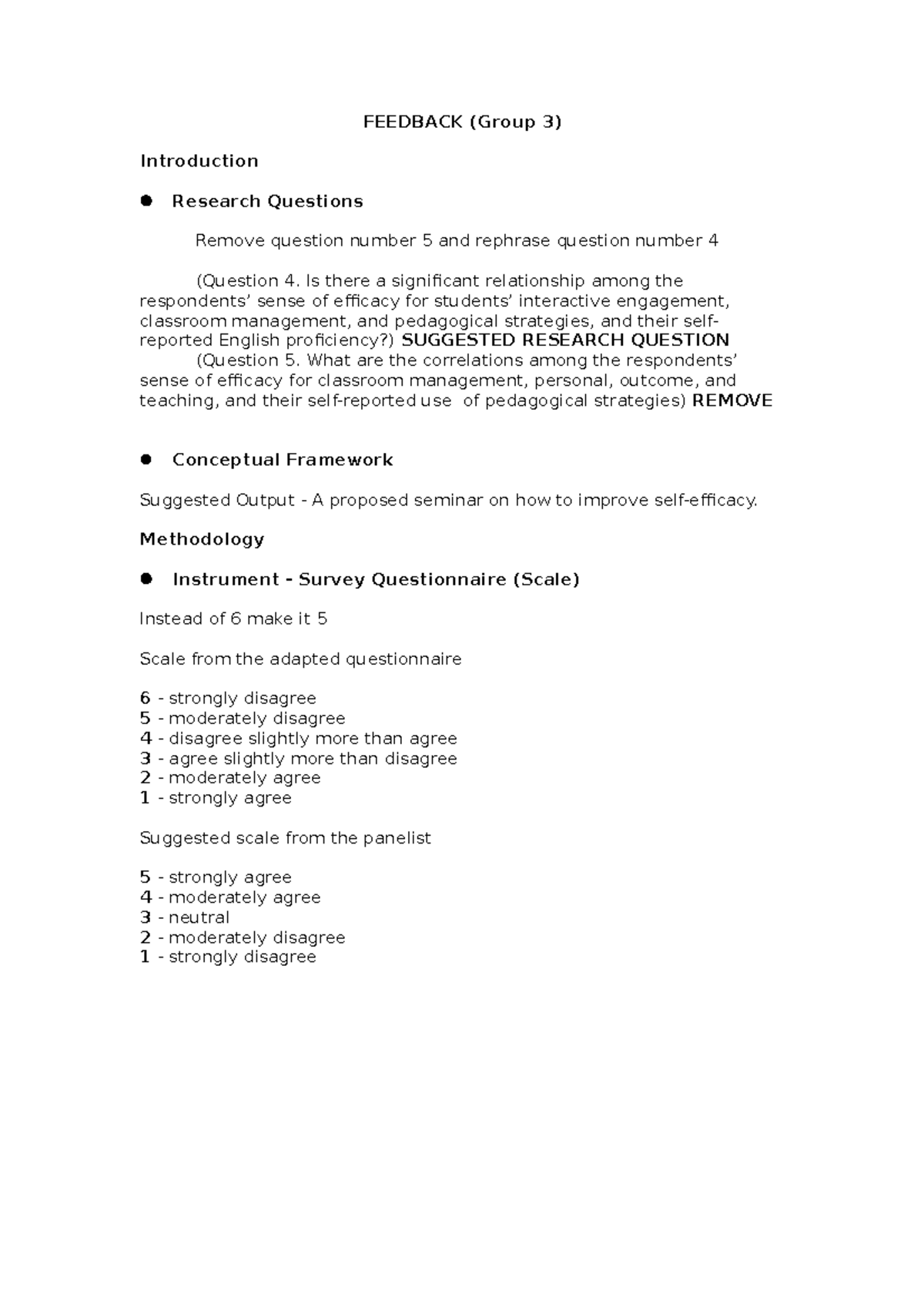 Feedback - None - FEEDBACK (Group 3) Introduction Research Questions ...