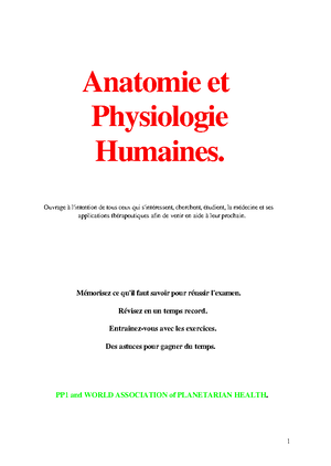 Anatomie Generale Chapitre 1 - LE CORPS HUMAIN 1 Introduction 1 ...