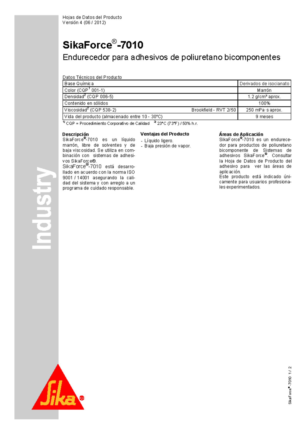 Hoja-tecnica-tds-sikaforce-7010 - SikaForce ® -7010 1 / 2 Hojas de ...