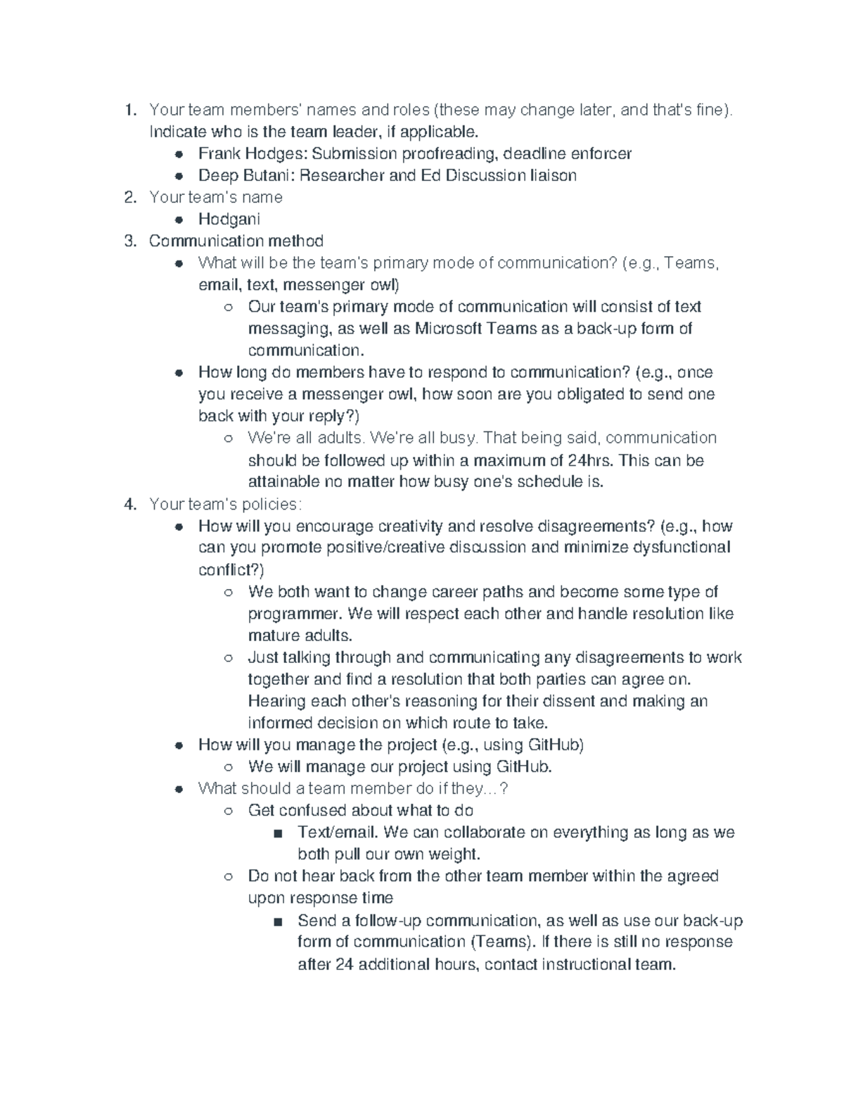 CS340 Group Project - Your team members’ names and roles (these may change later, and that's ...