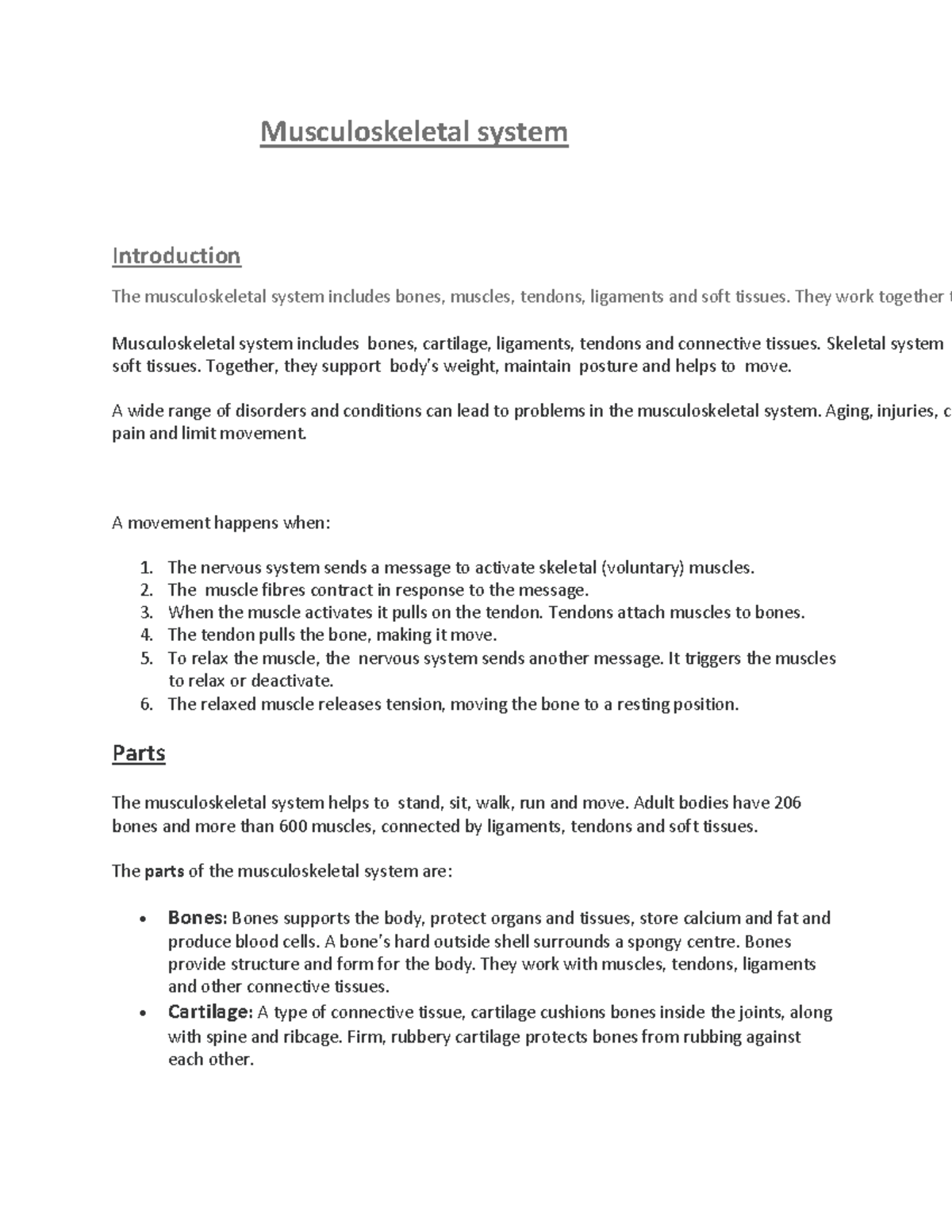 Human musculoskeletal system - Musculoskeletal system Introduction The ...