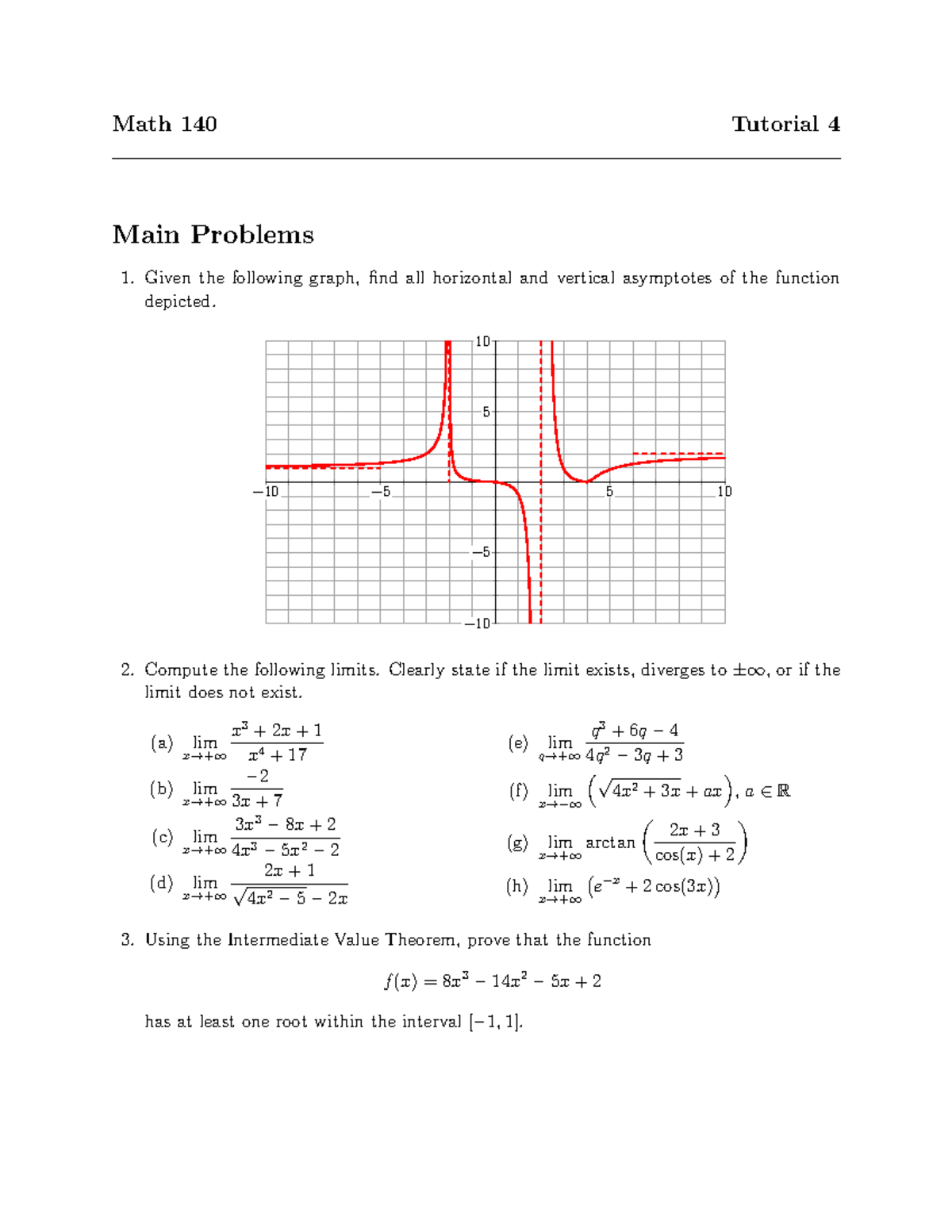 Math140 tutorial 4 math - AMath 251 - UWaterloo - Studocu
