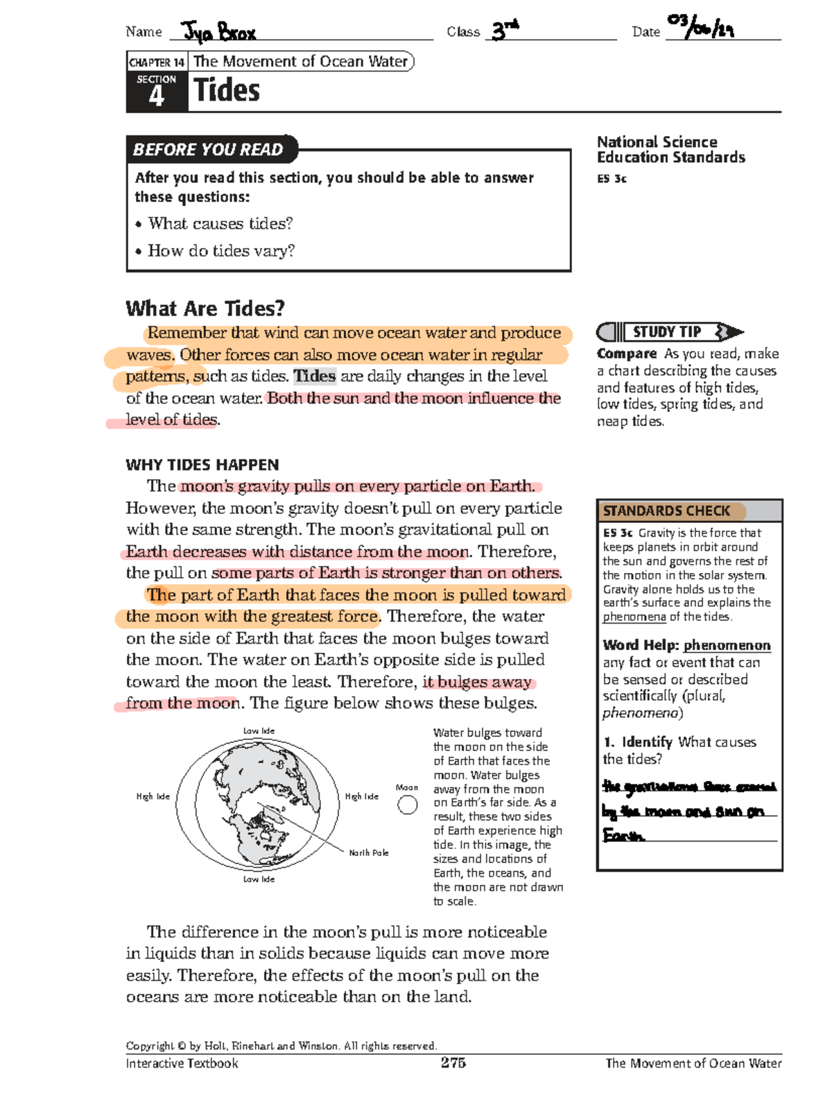IT Tides - Answer provided - Copyright © by Holt, Rinehart and Winston. All rights reserved ...