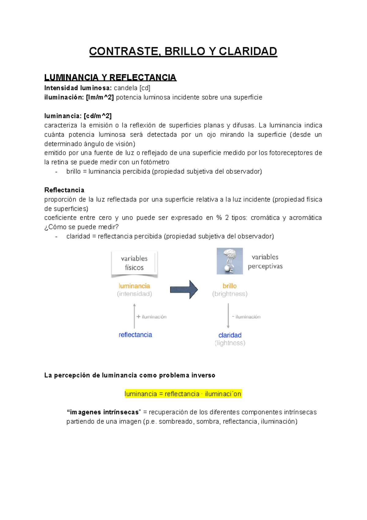 Contraste, Brillo Y Claridad - CONTRASTE, BRILLO Y CLARIDAD LUMINANCIA ...