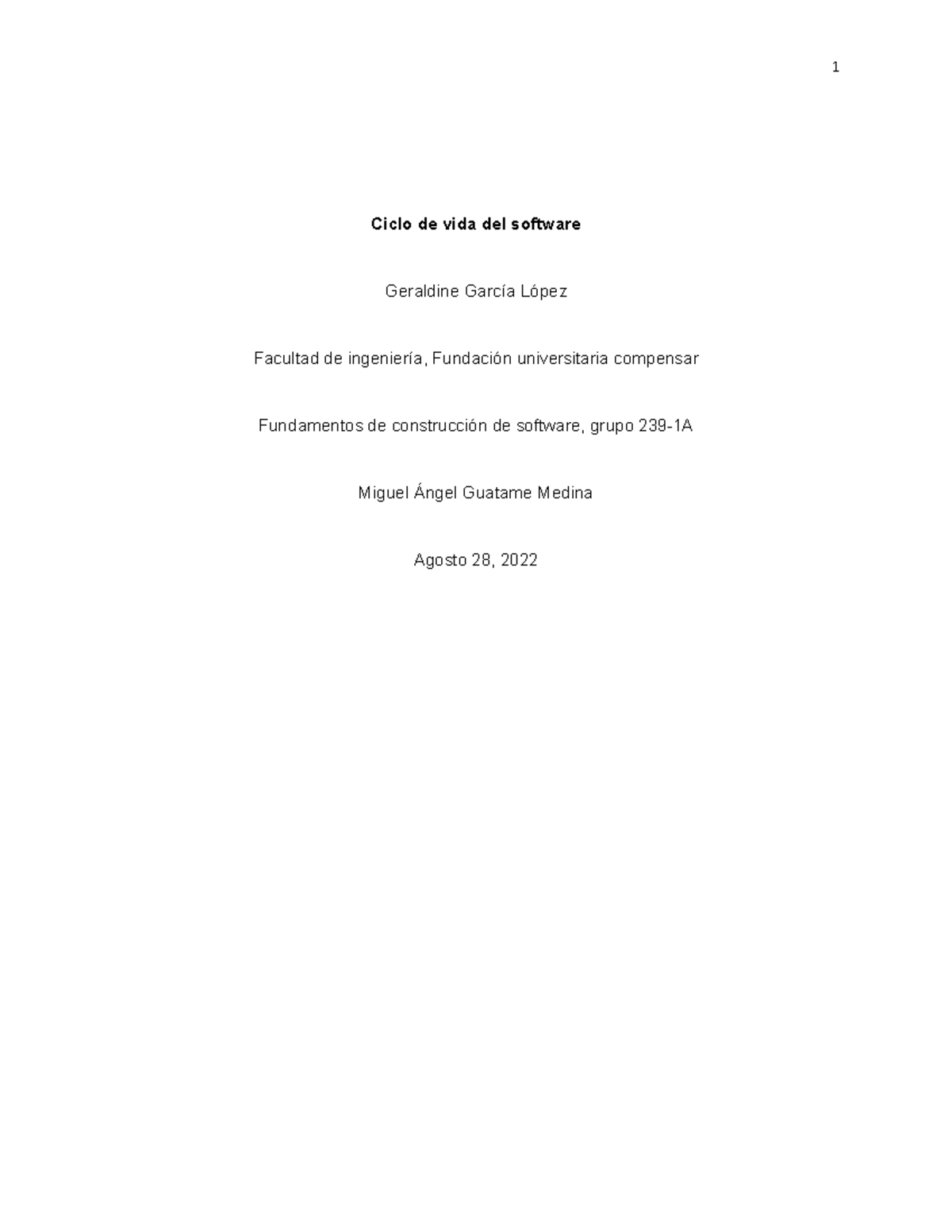 Ciclo de vida del software - Ciclo de vida del software Geraldine ...