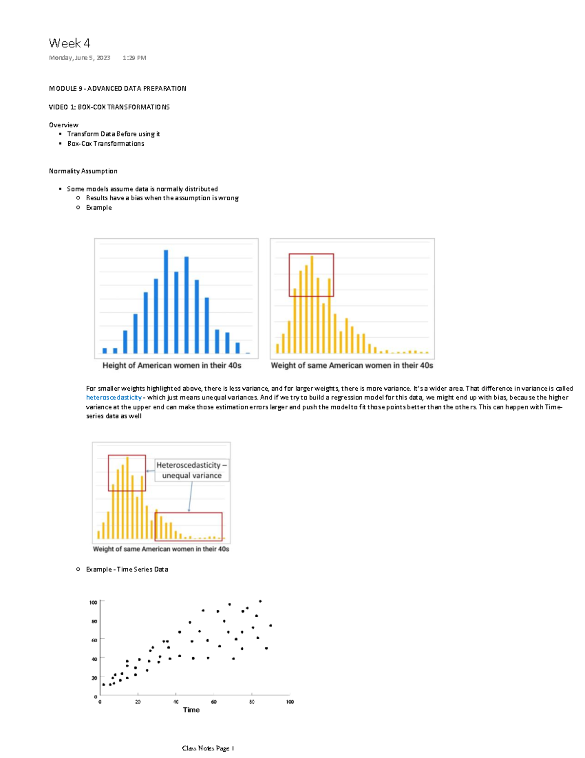 Week 4 - Notes - MODULE 9 - ADVANCED DATA PREPARATION VIDEO 1: BOX-COX ...