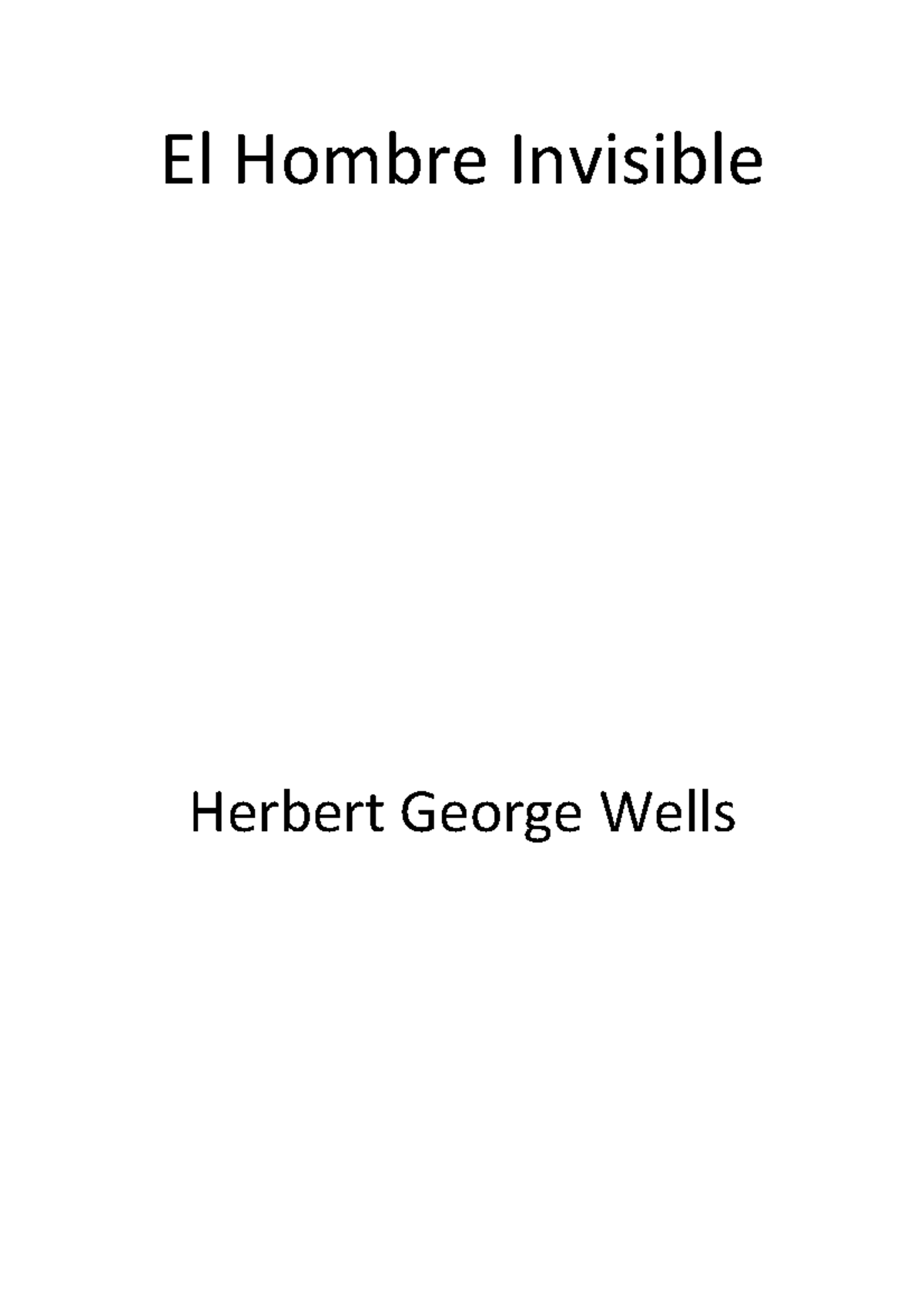 El Hombre Invisible - cuento para leer - El Hombre Invisible Herbert ...