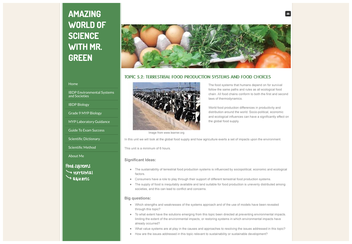 5 - ESS Lecture Notes Food System - AMAZING WORLD OF SCIENCE WITH MR ...