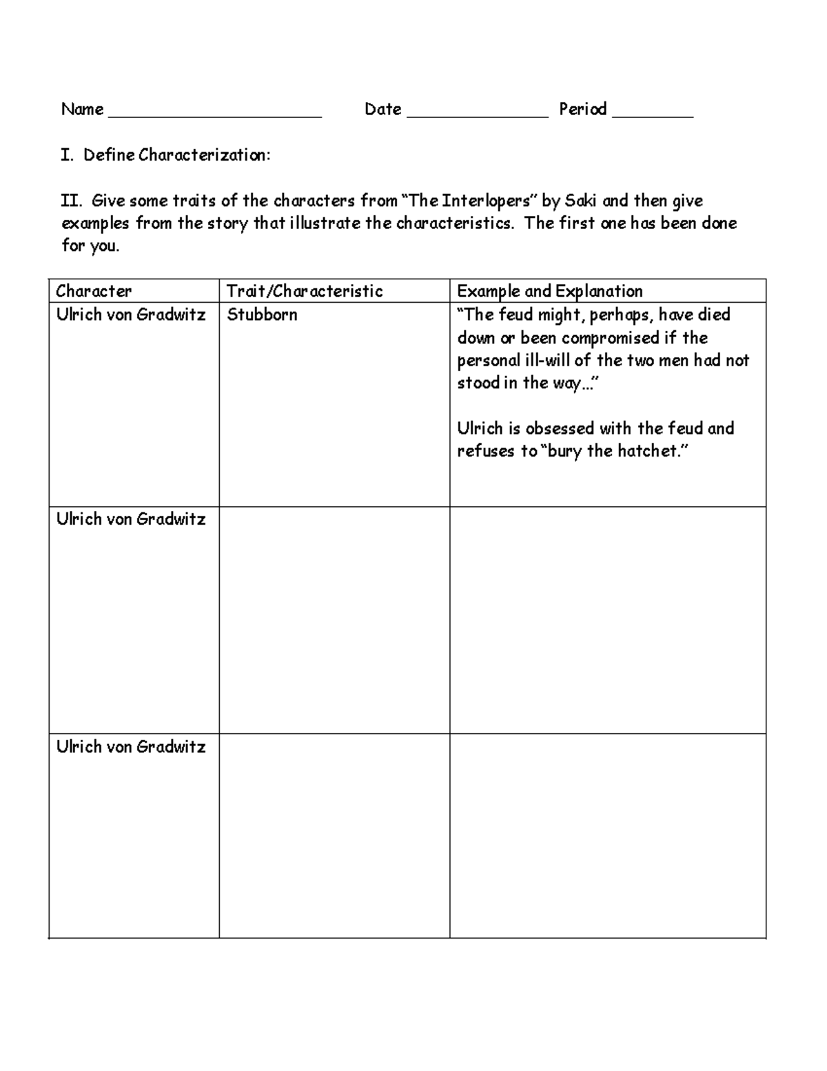 Marcos Luoni - Interlopers Character Chart-1 - Name _____________________ Date ...