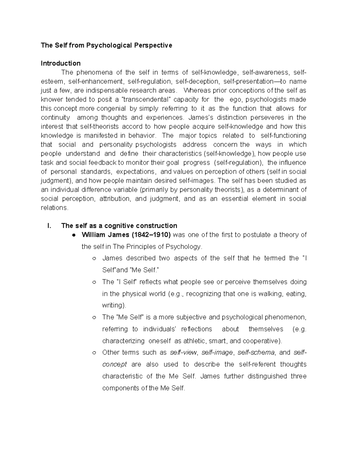 4 - The Self from Psychological Perspective - The Self from ...