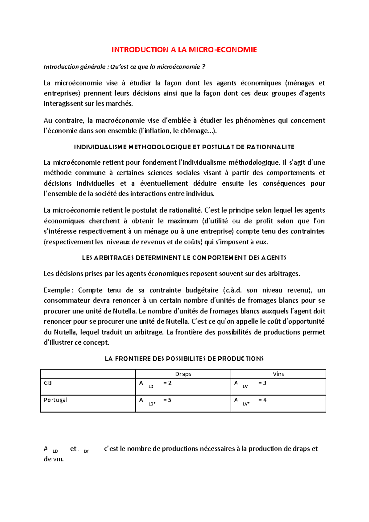 Introduction à l’analyse économique - Warning: TT: undefined function: 32 Warning: TT: undefined ...