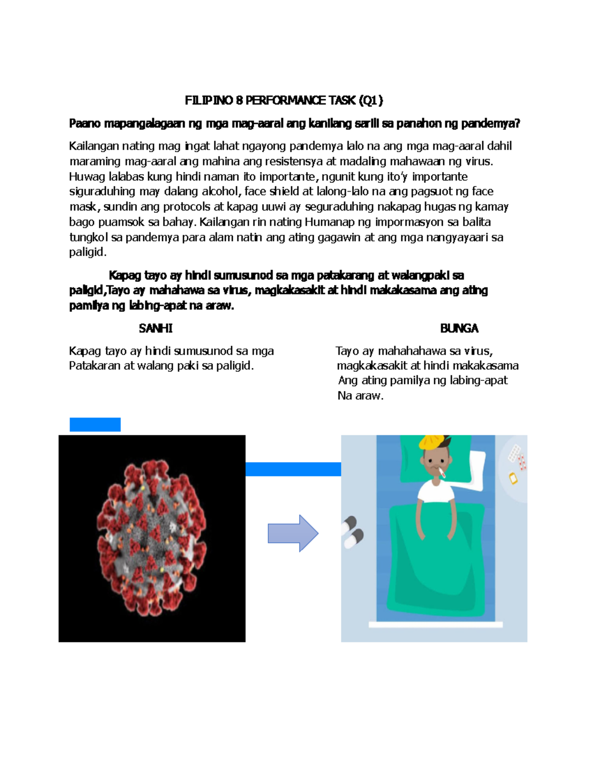 Filipino 8 Performance TASK - FILIPINO 8 PERFORMANCE TASK (Q 1 ) Paano ...