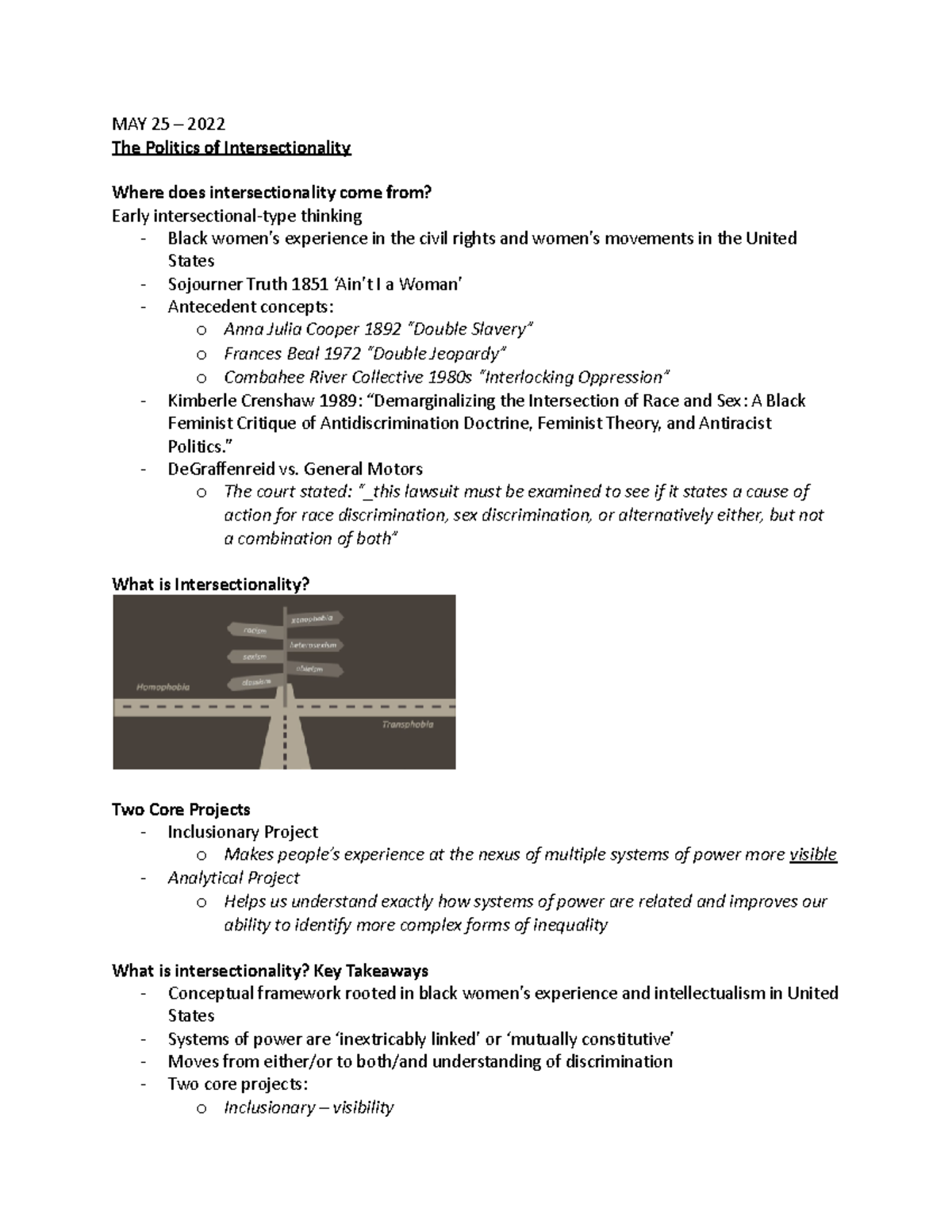 The politics of intersectionality - May 25th - MAY 25 – 2022 The ...