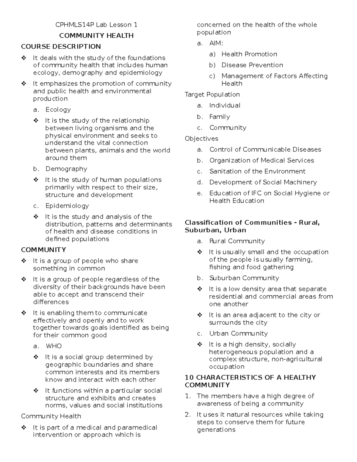 Community Health-LABORATORY- Finals THIS IS IT HAHAHA - CPHMLS14P Lab ...