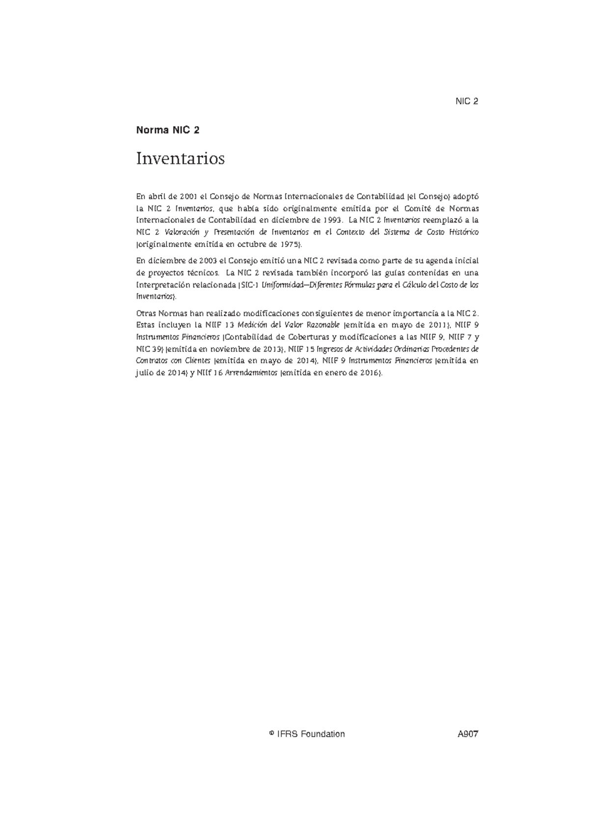 NIC02 - Aspectos relevantes NIC 2 - Norma NIC 2 Inventarios En abril de ...