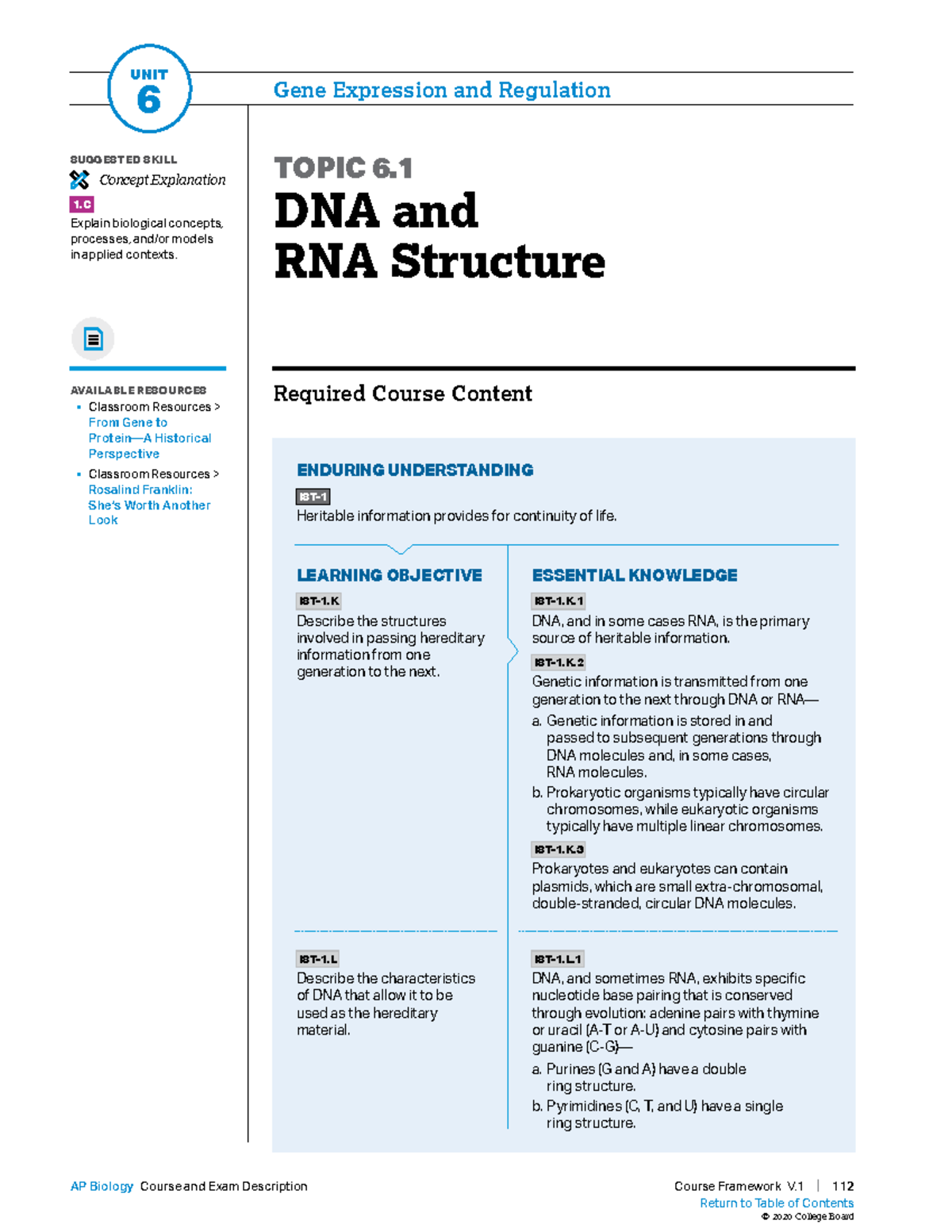 Unit+6+Course+Description - Gene Expression and Regulation 6 Required ...