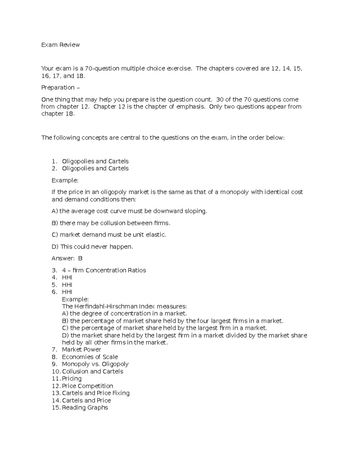 Exam Review By Question With Examples - Exam Review Your exam is a 70 ...