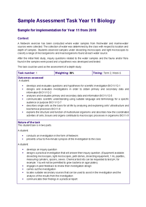 biology - Grade: 11 - New South Wales Higher School Certificate - Studocu