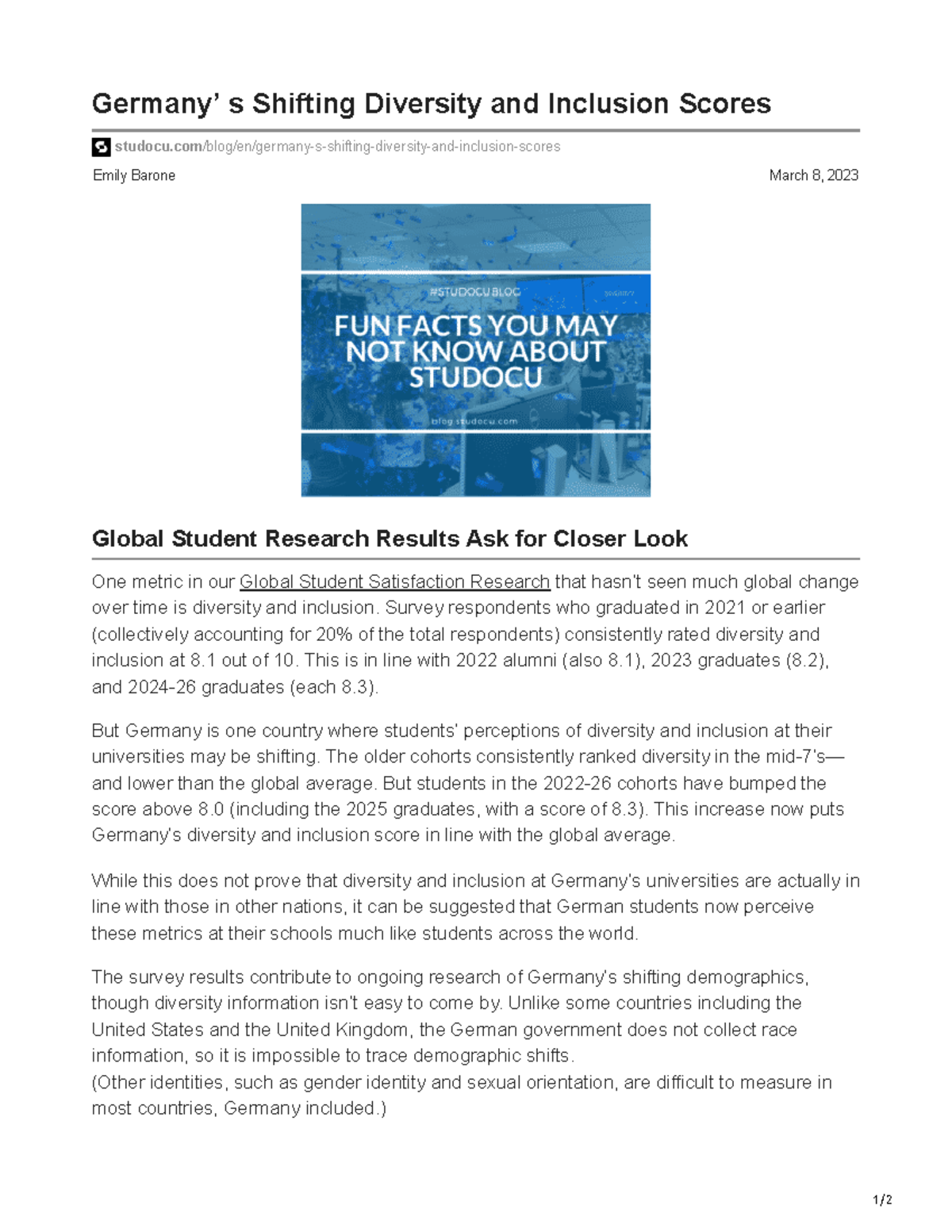 Studocu.com-Germany s Shifting Diversity and Inclusion Scores - 1 ...
