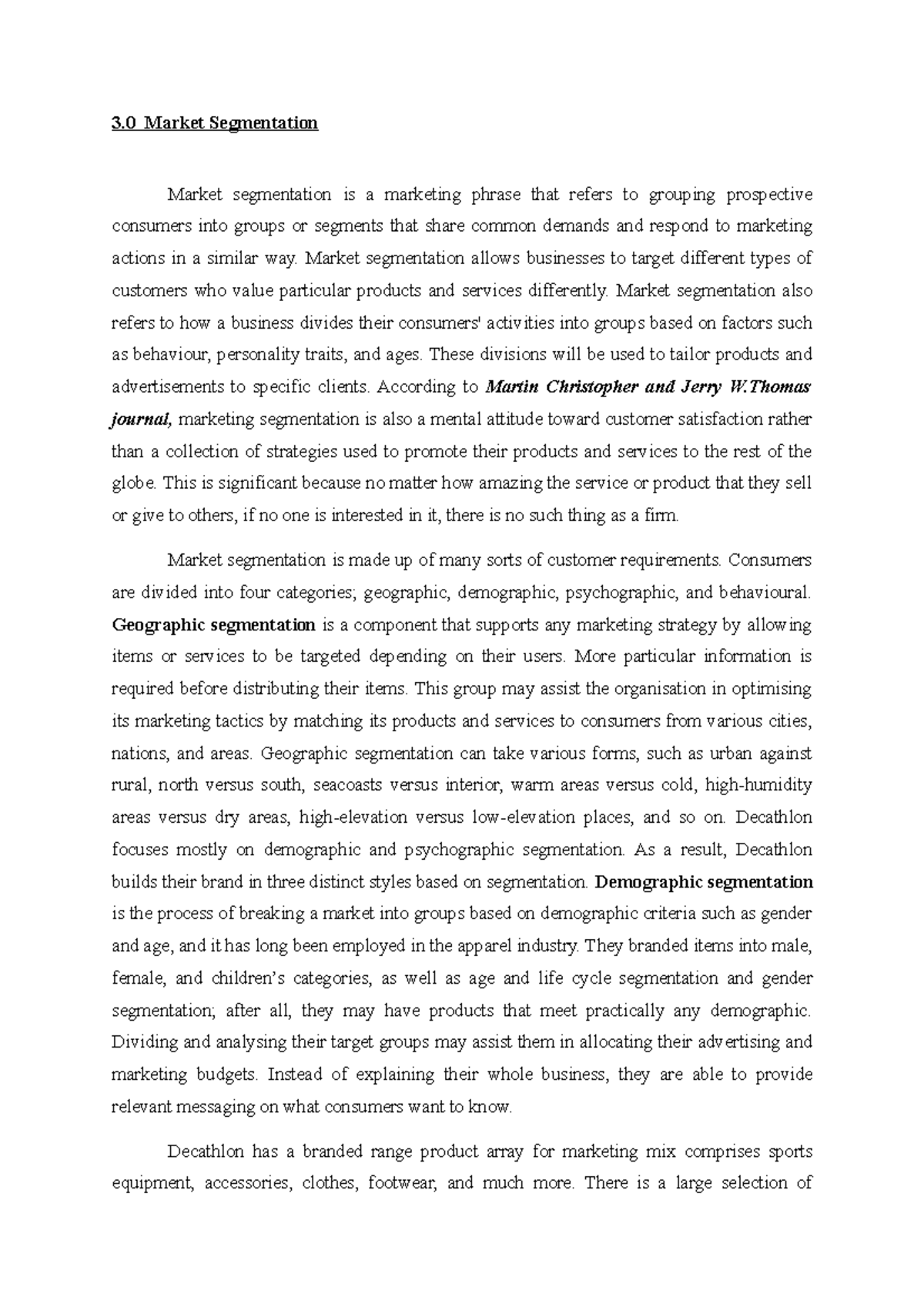 Assignment 1 - Decathlon (Market Segmentation) - 3 Market Segmentation ...