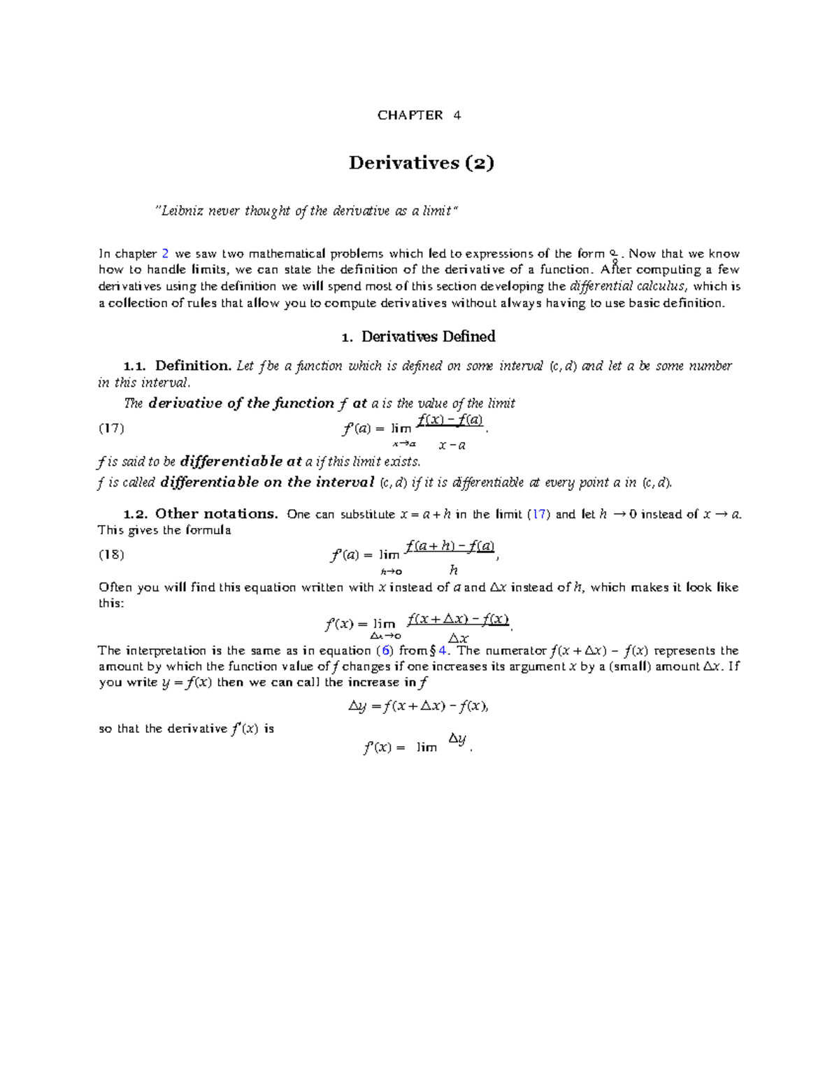 Derivative part 2 engineering maths - 0 → → ß − CHAPTER 4 Derivatives (2)