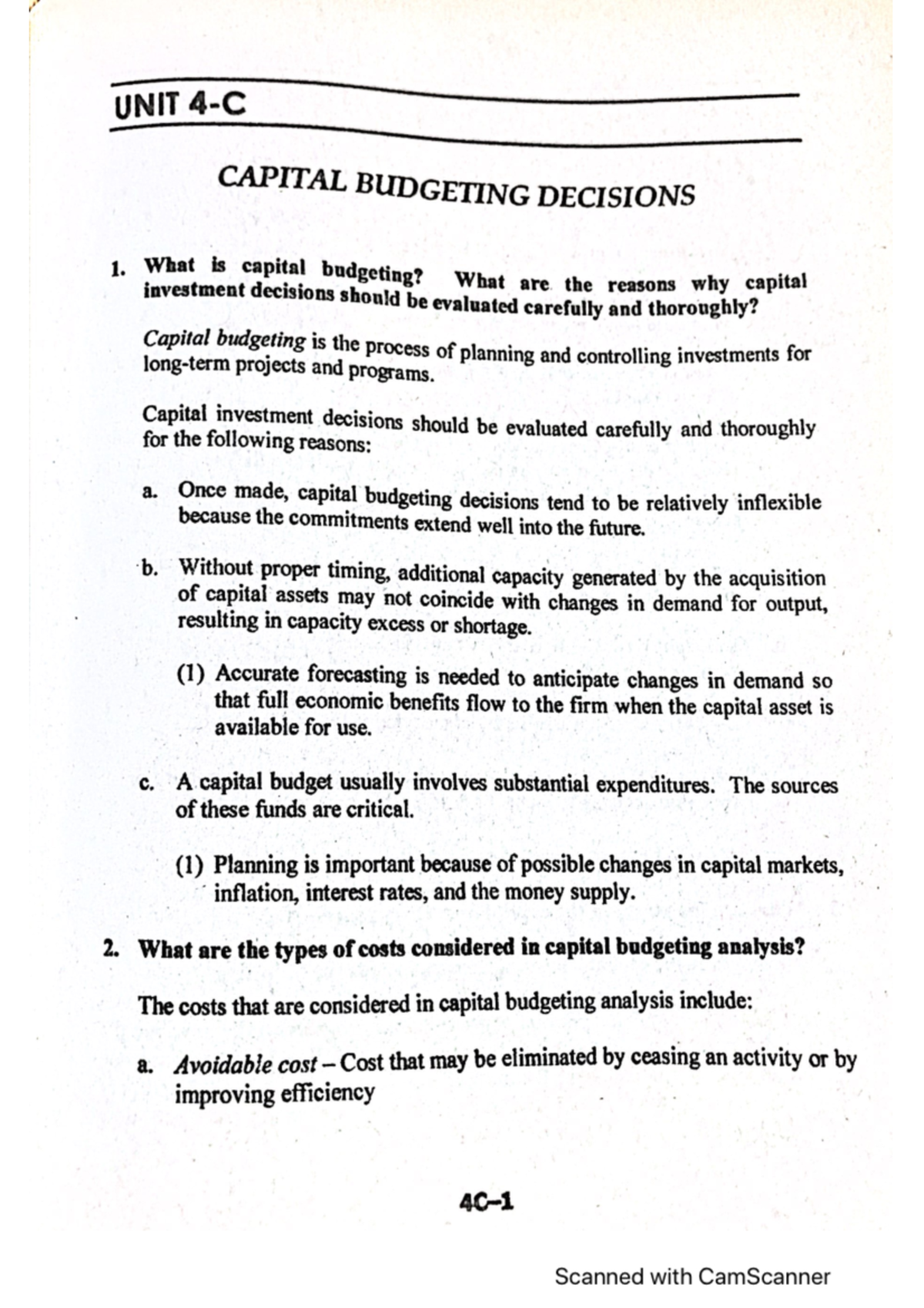 MAS Reviewer Capital Budgeting Cabrera - Strategic Business Management ...